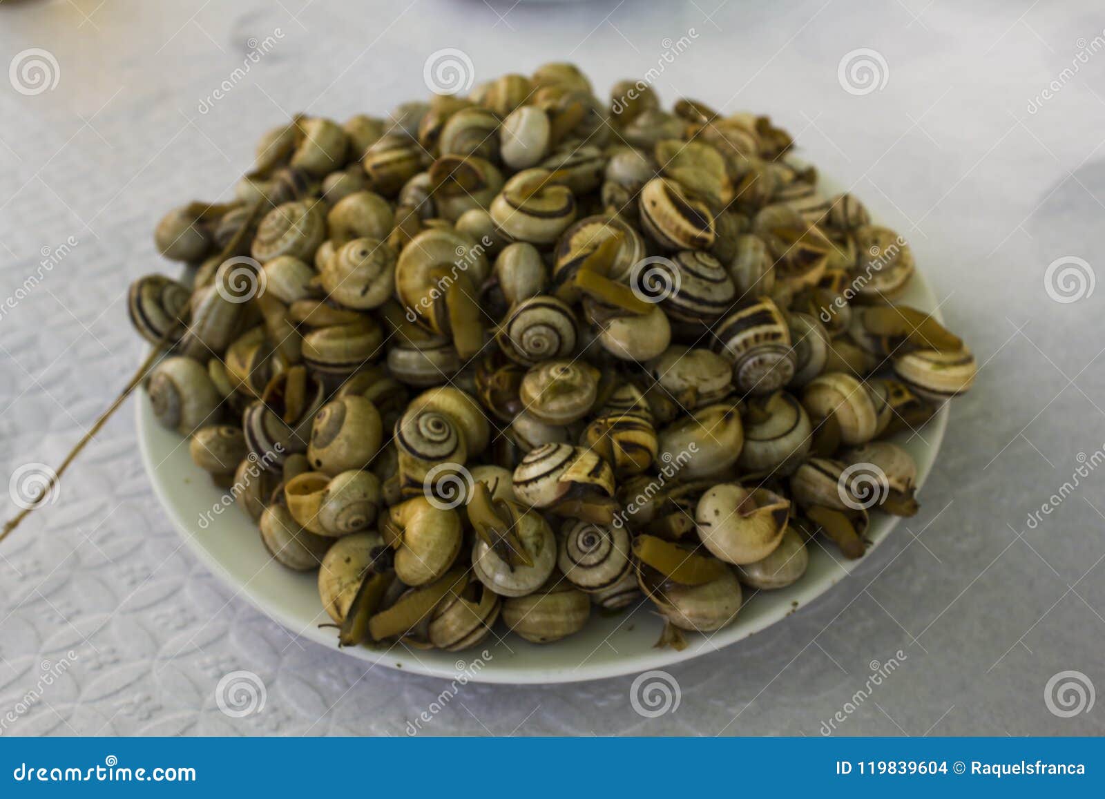 Cooked snails or escargot stock photo. Image of french - 119839604