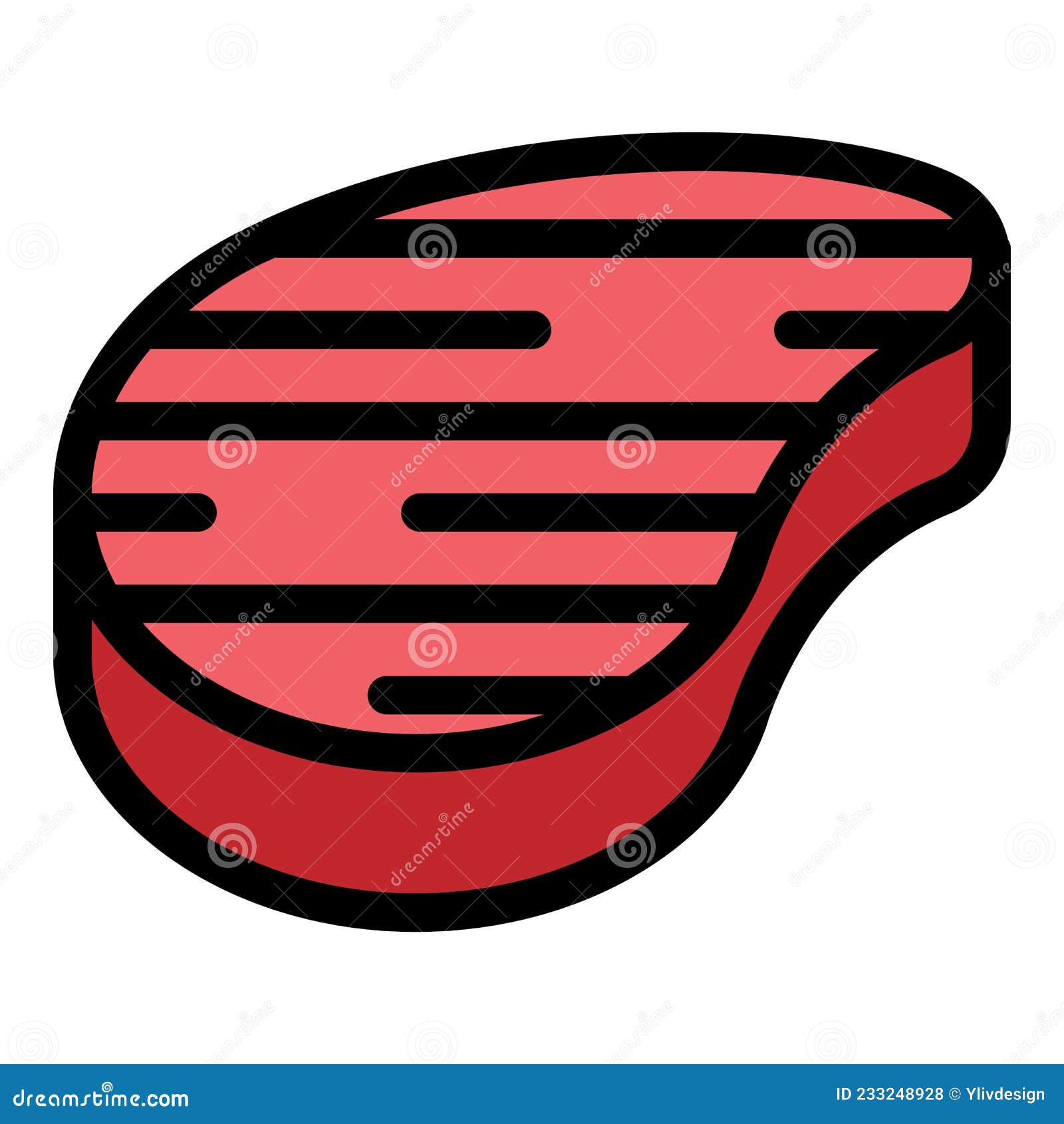 Cooked Steak Icon Color Outline Vector Stock Vector - Illustration of ...