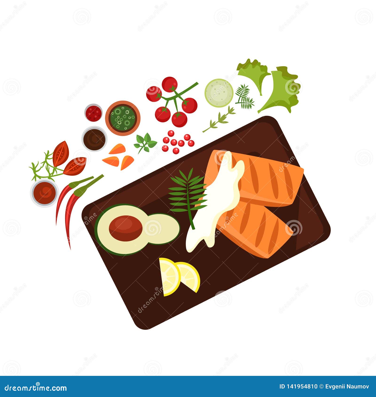 Cooked Steak on Plate. Vector Illustration Stock Vector - Illustration ...