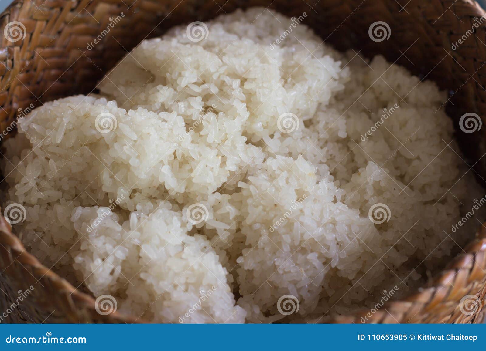Cooked Sticky Rice in Container Stock Image - Image of stream, thai ...