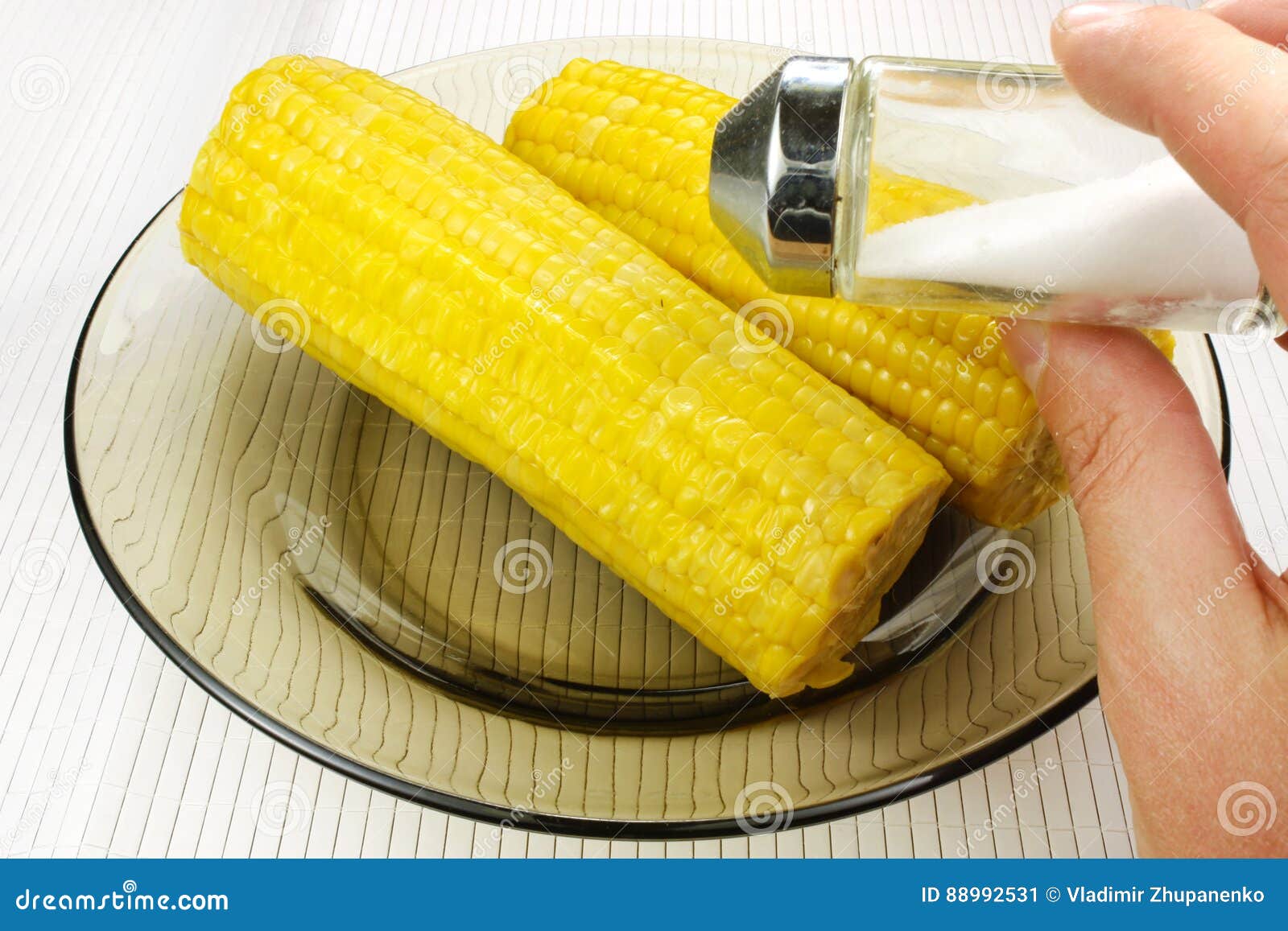 Cooked Sweet Corn with Salt Stock Image - Image of colored, freshness ...