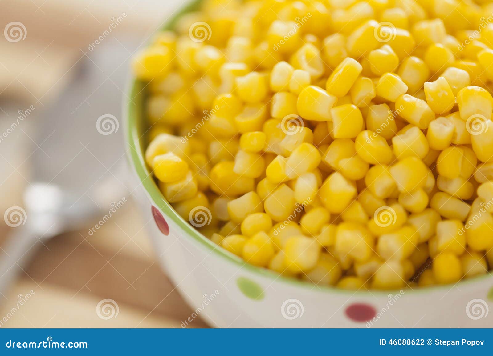 Cooked sweetcorn stock photo. Image of bowl, food, vegetable - 46088622