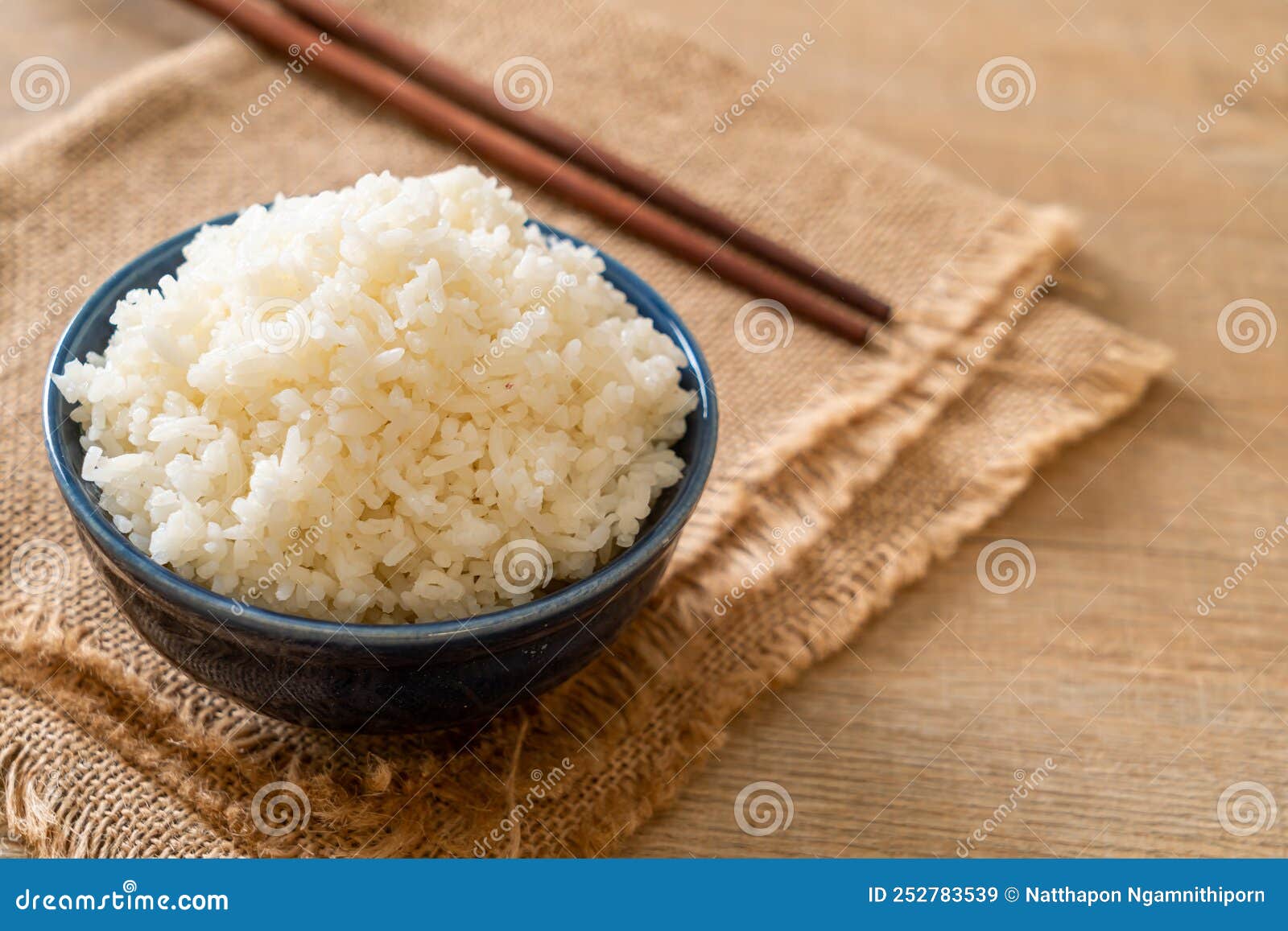 Cooked white rice bowl stock image. Image of diet, rice - 252783539