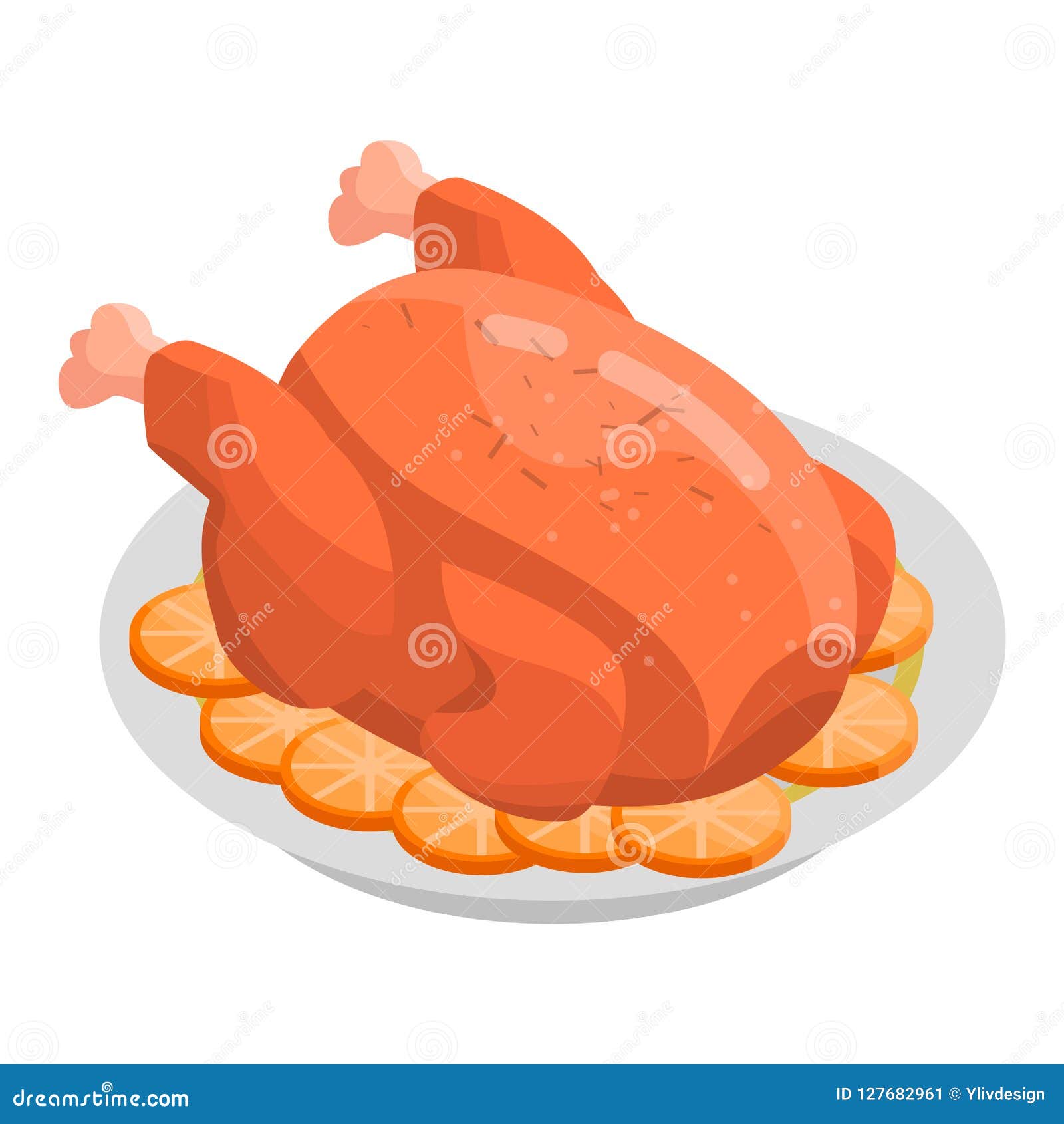 Cooked Turkey Icon, Isometric Style Stock Vector - Illustration of ...
