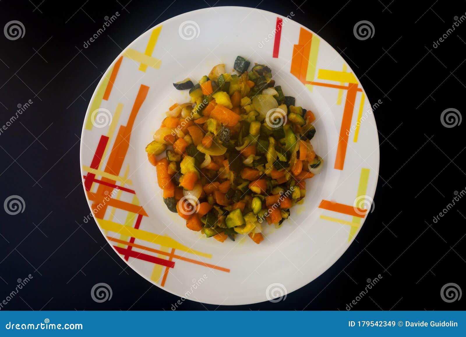 Cooked Vegetables on Plate Top View. Food Background Stock Image ...