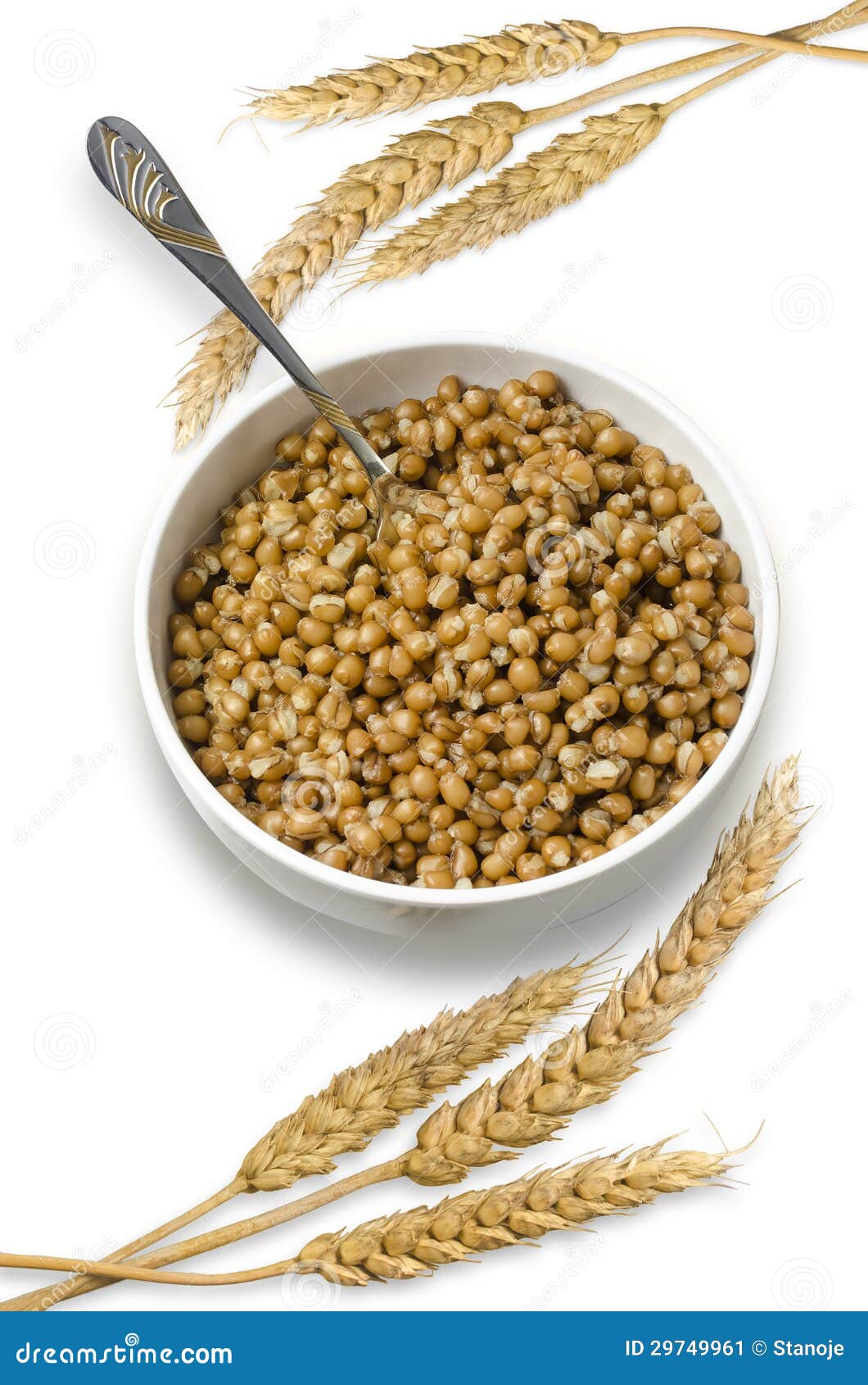 Cooked wheat stock image. Image of health, meal, isolated - 29749961