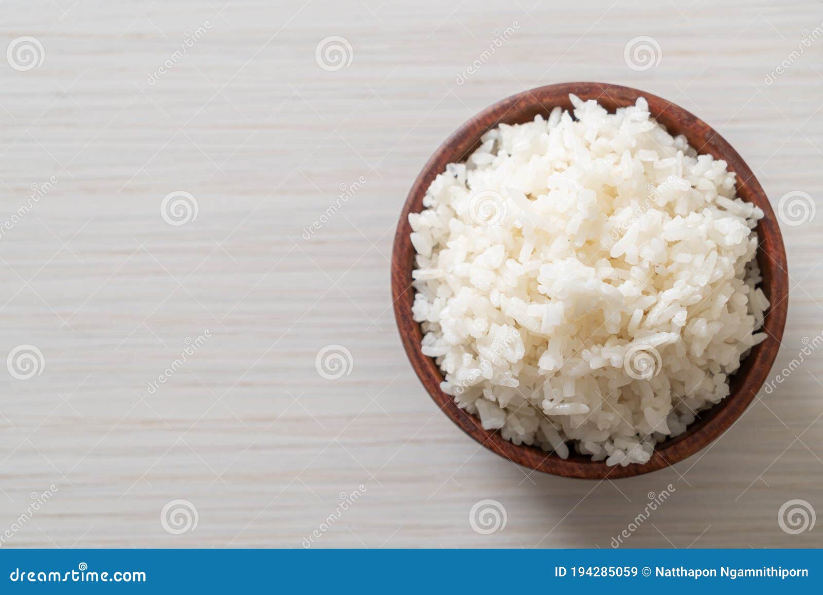 Cooked white rice bowl stock image. Image of organic - 194285059