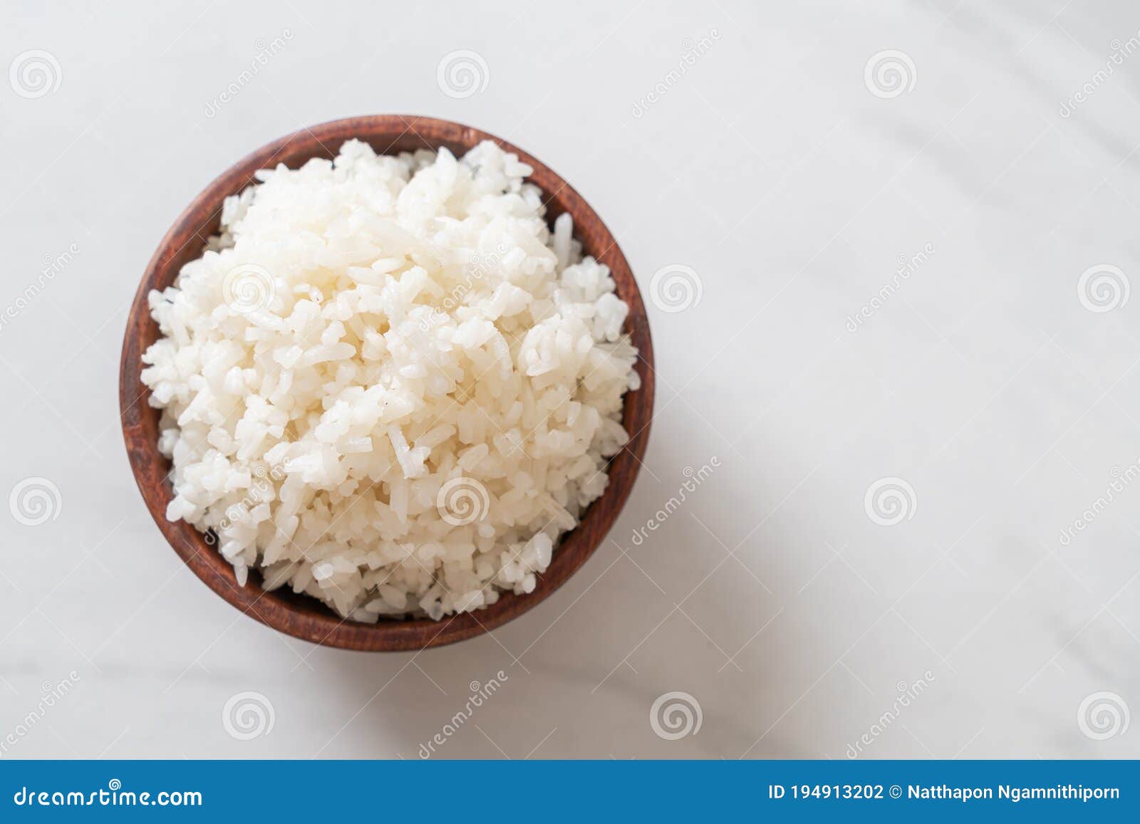 Cooked white rice bowl stock photo. Image of diet, asian - 194913202
