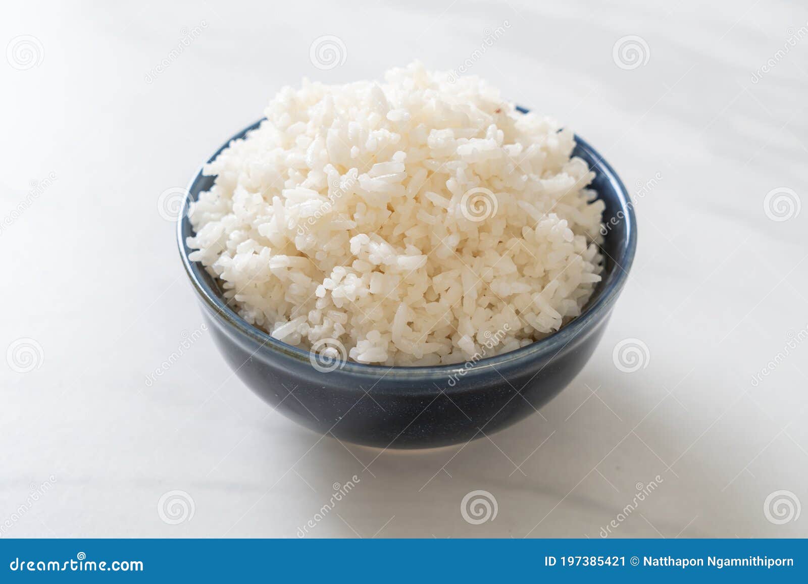 Cooked white rice bowl stock image. Image of cooking - 197385421