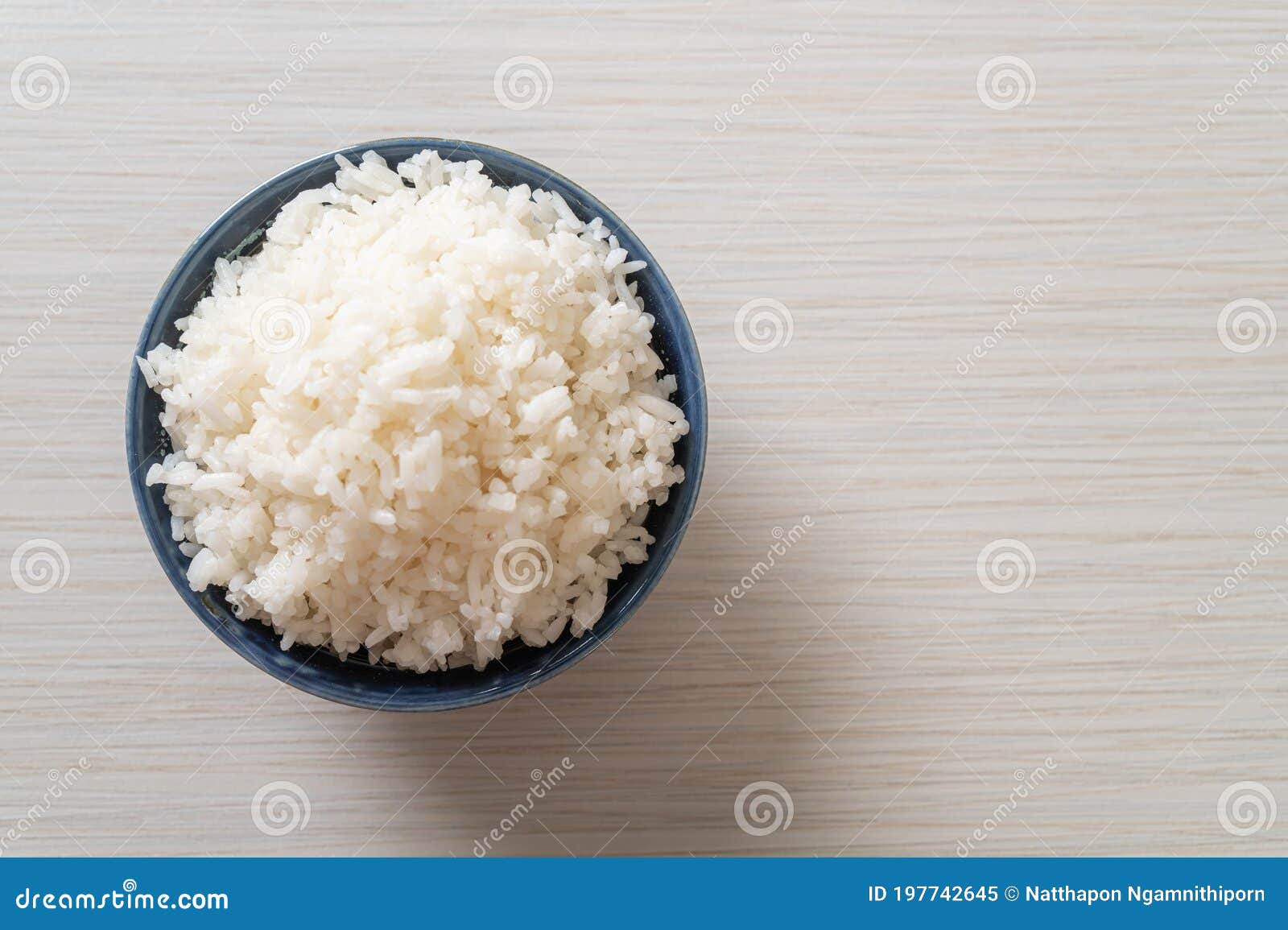 Cooked white rice bowl stock image. Image of grain, boiled - 197742645