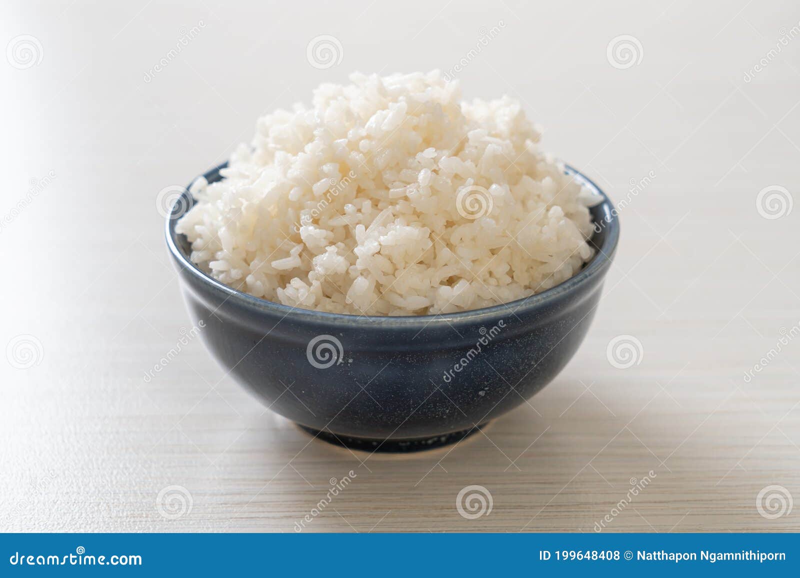 Cooked white rice bowl stock photo. Image of diet, restaurant - 199648408