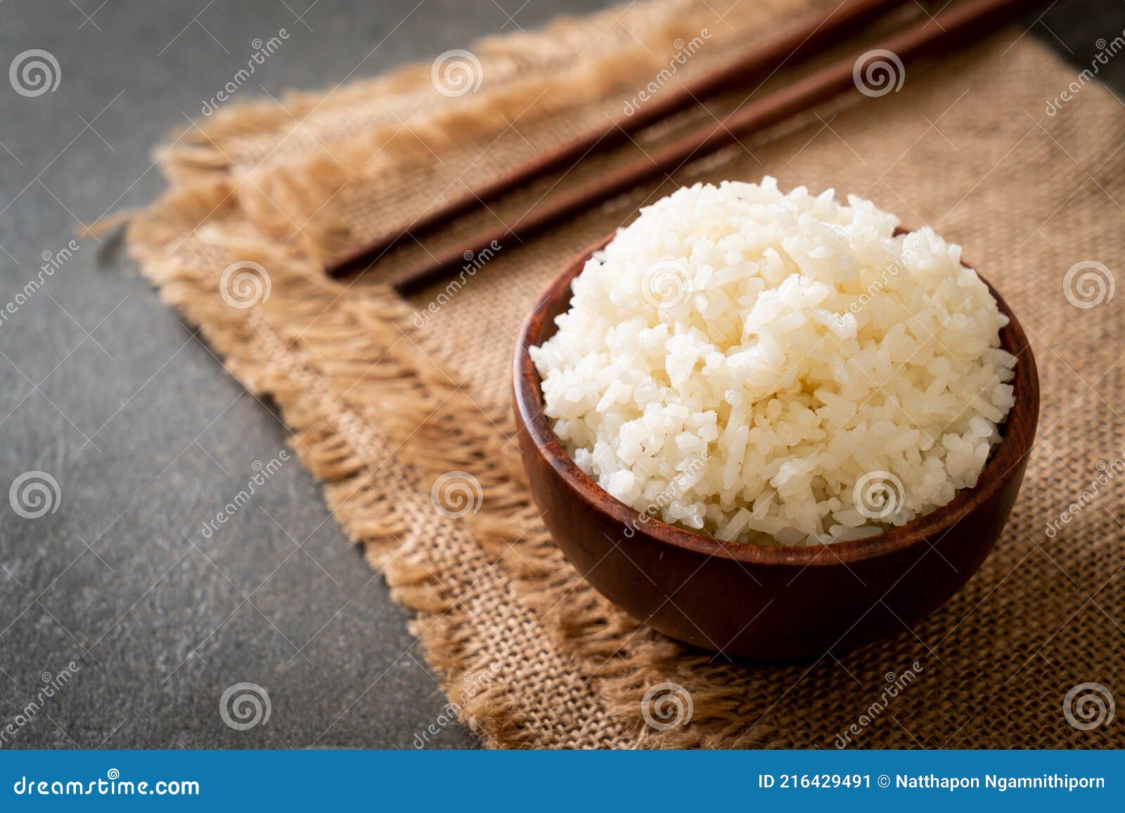 Cooked white rice bowl stock image. Image of restaurant - 216429491