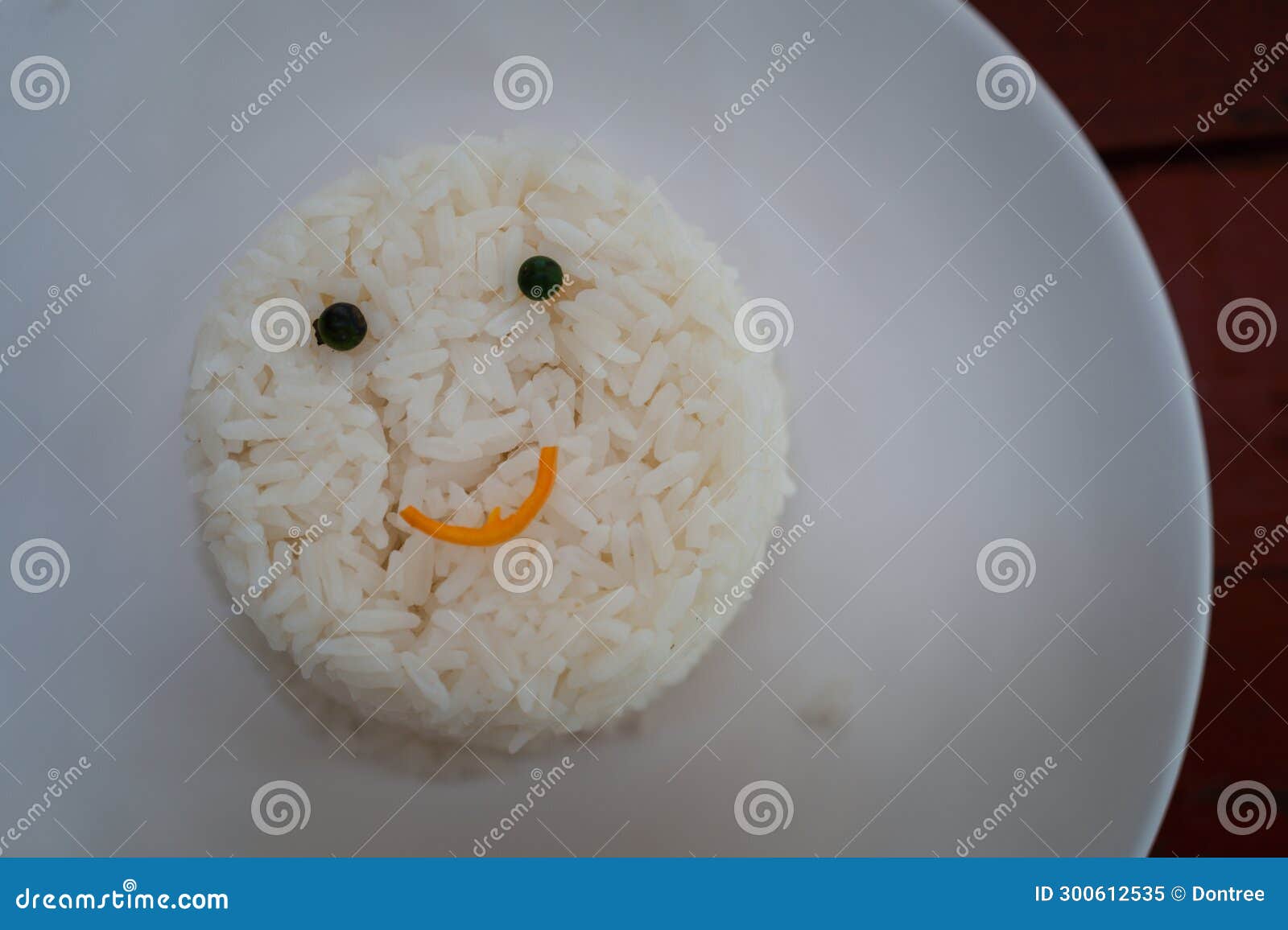 Cooked White Steamed Rice on White Plate Stock Image - Image of dietary ...