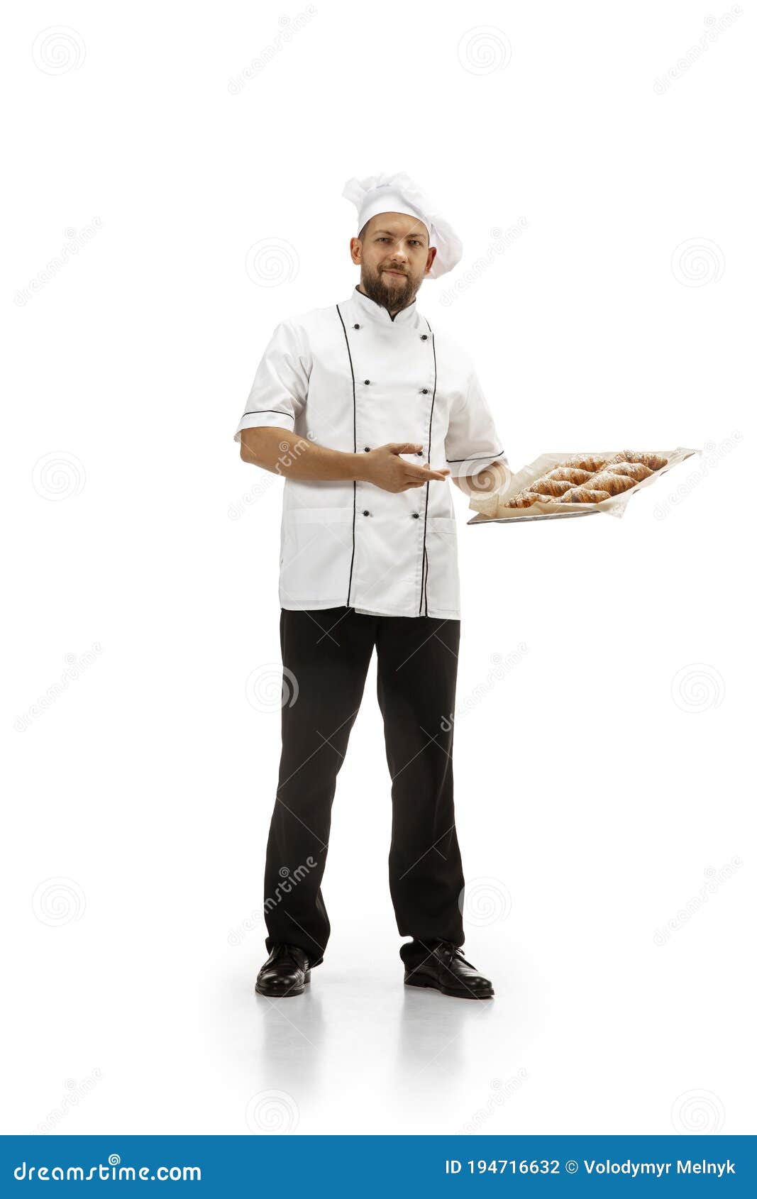 Cooker, Chef, Baker In Uniform Isolated On White Background, Gourmet ...