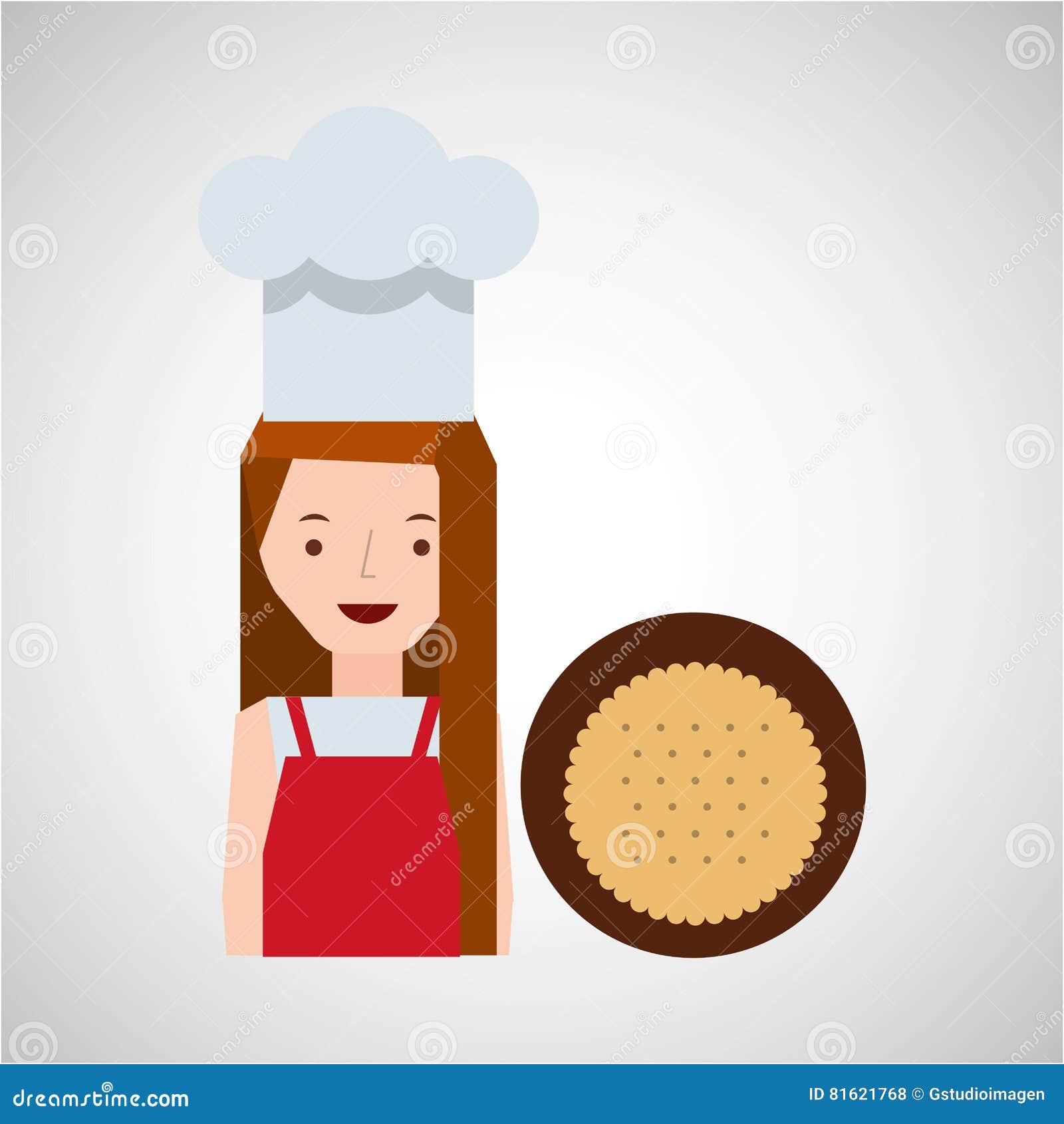 Cooker Girl Delicious Cookie Stock Vector - Illustration of healthy ...