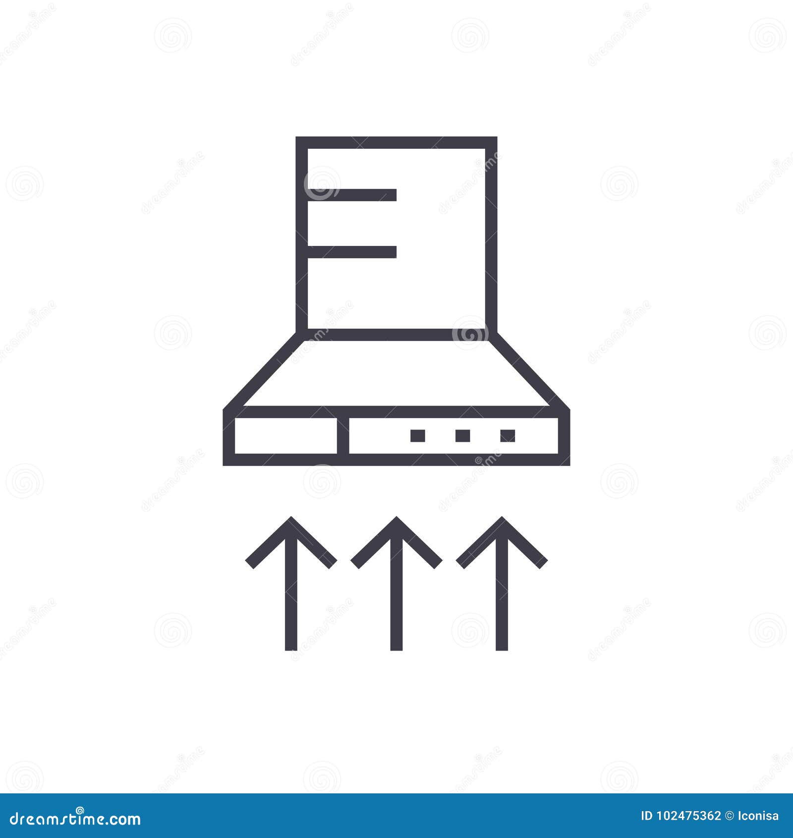 Cooker Hood Linear Icon, Sign, Symbol, Vector on Isolated Background ...