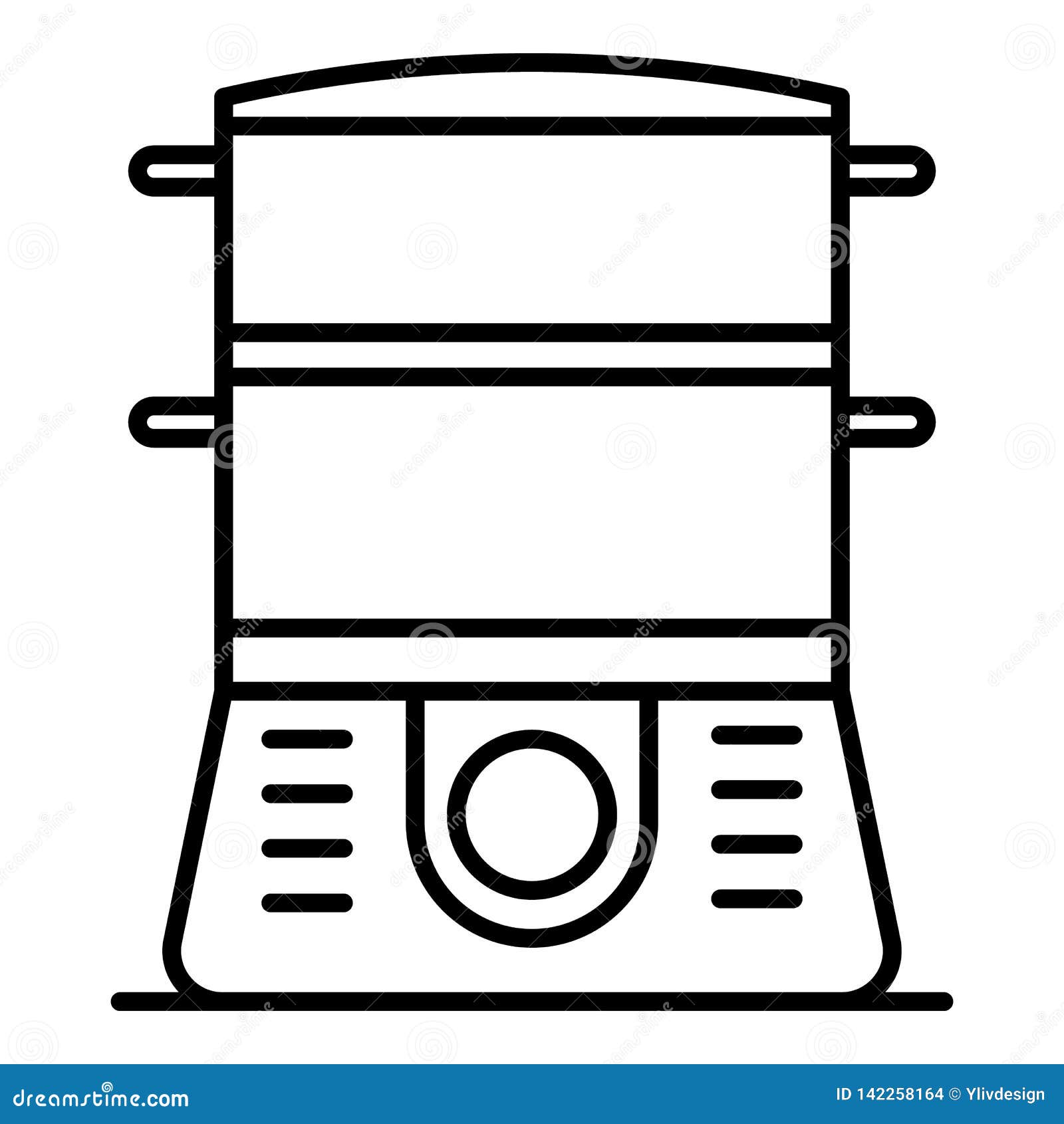 Cooker icon, outline style stock vector. Illustration of cover - 142258164
