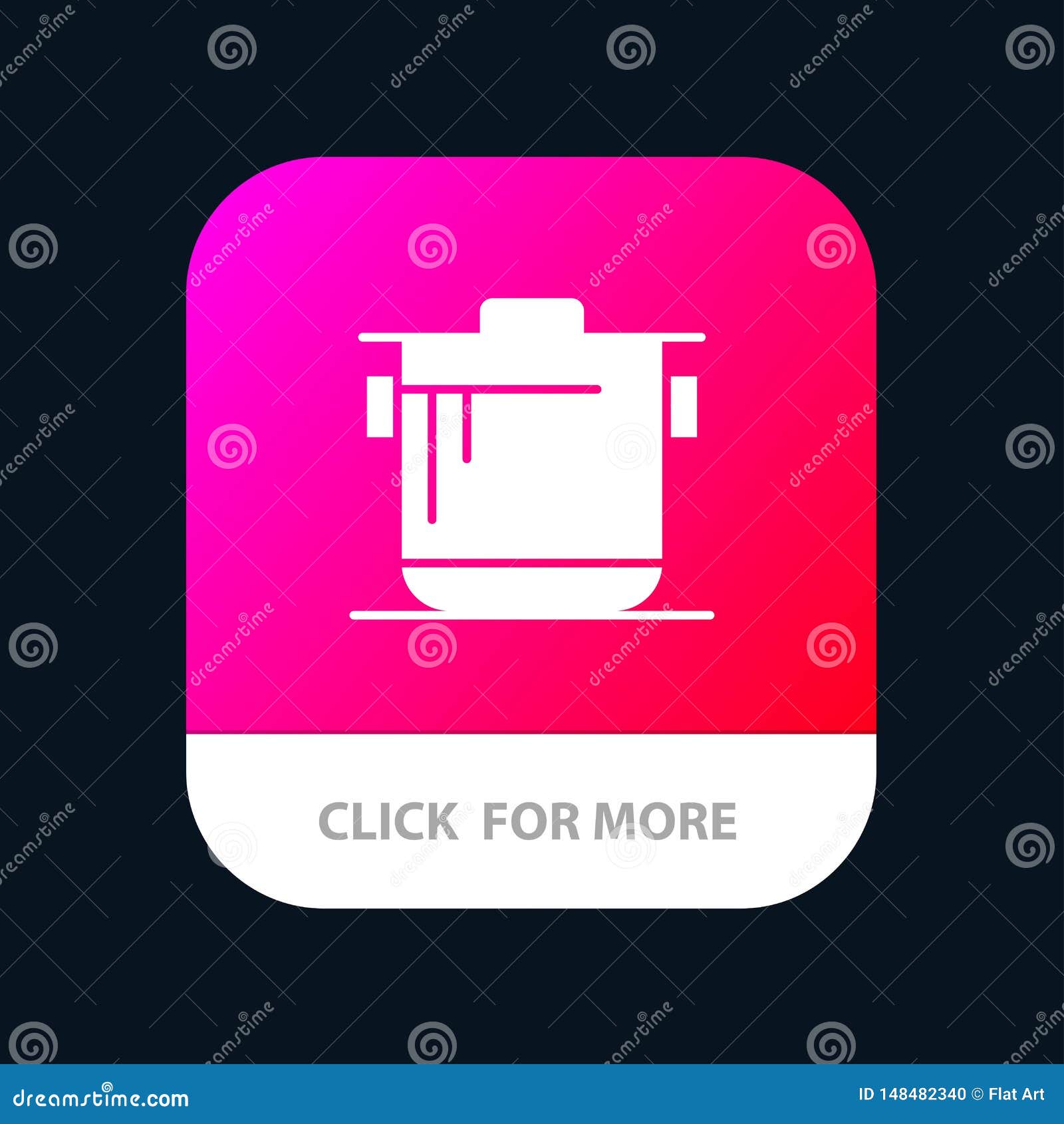 Cooker, Kitchen, Rice, Cook Mobile App Icon Design Stock Vector ...