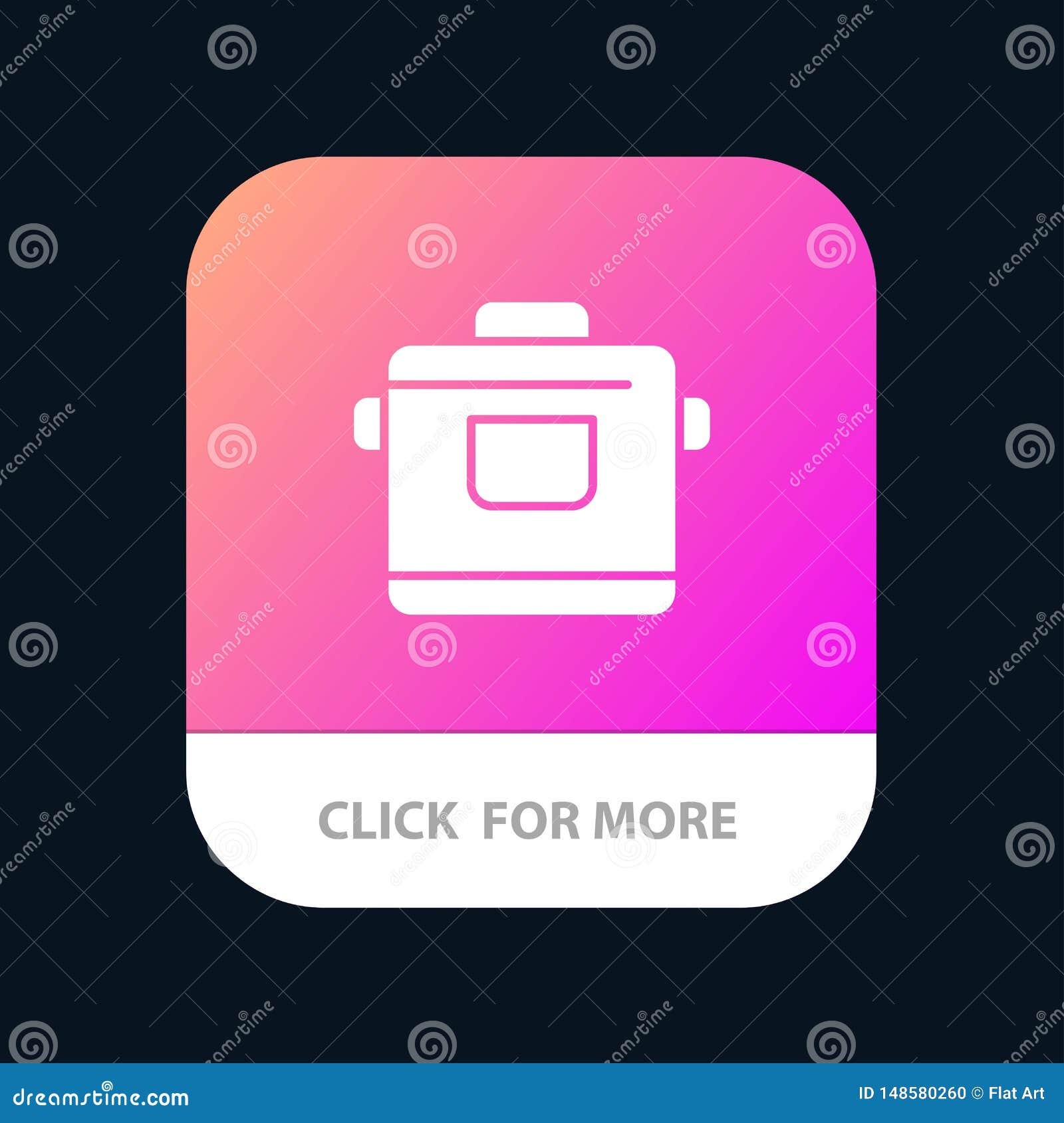 Cooker, Kitchen, Rice, Hotel Mobile App Icon Design Stock Vector ...