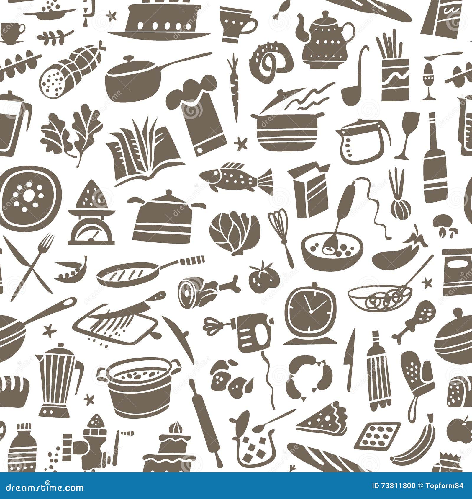 Cookery Seamless Background Stock Vector - Illustration of fruit ...