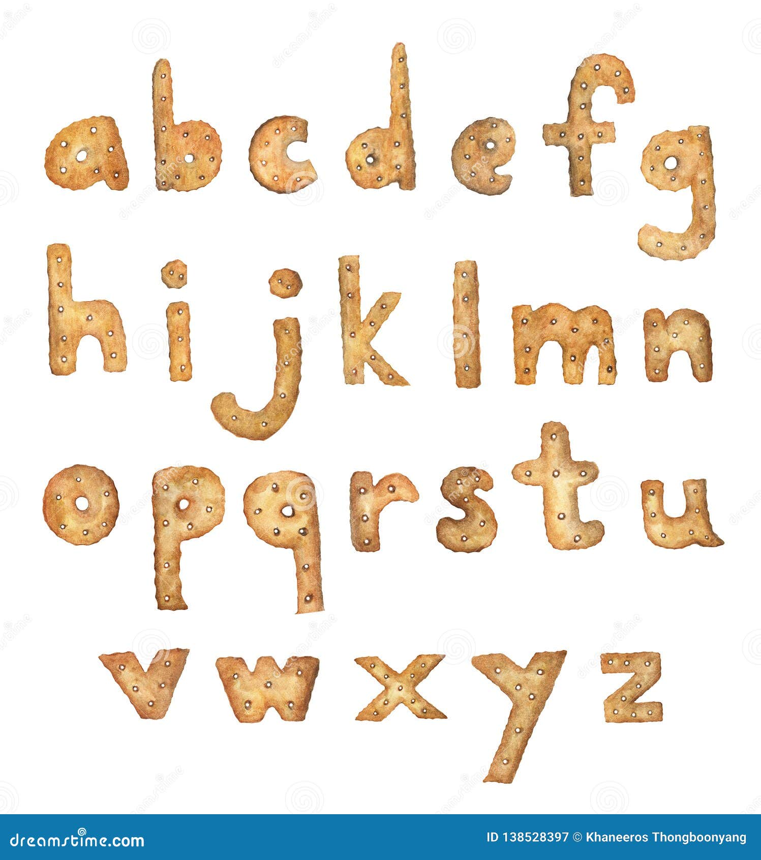 Cookie Alphabet Isolated on White Background. Baking ABC Stock ...