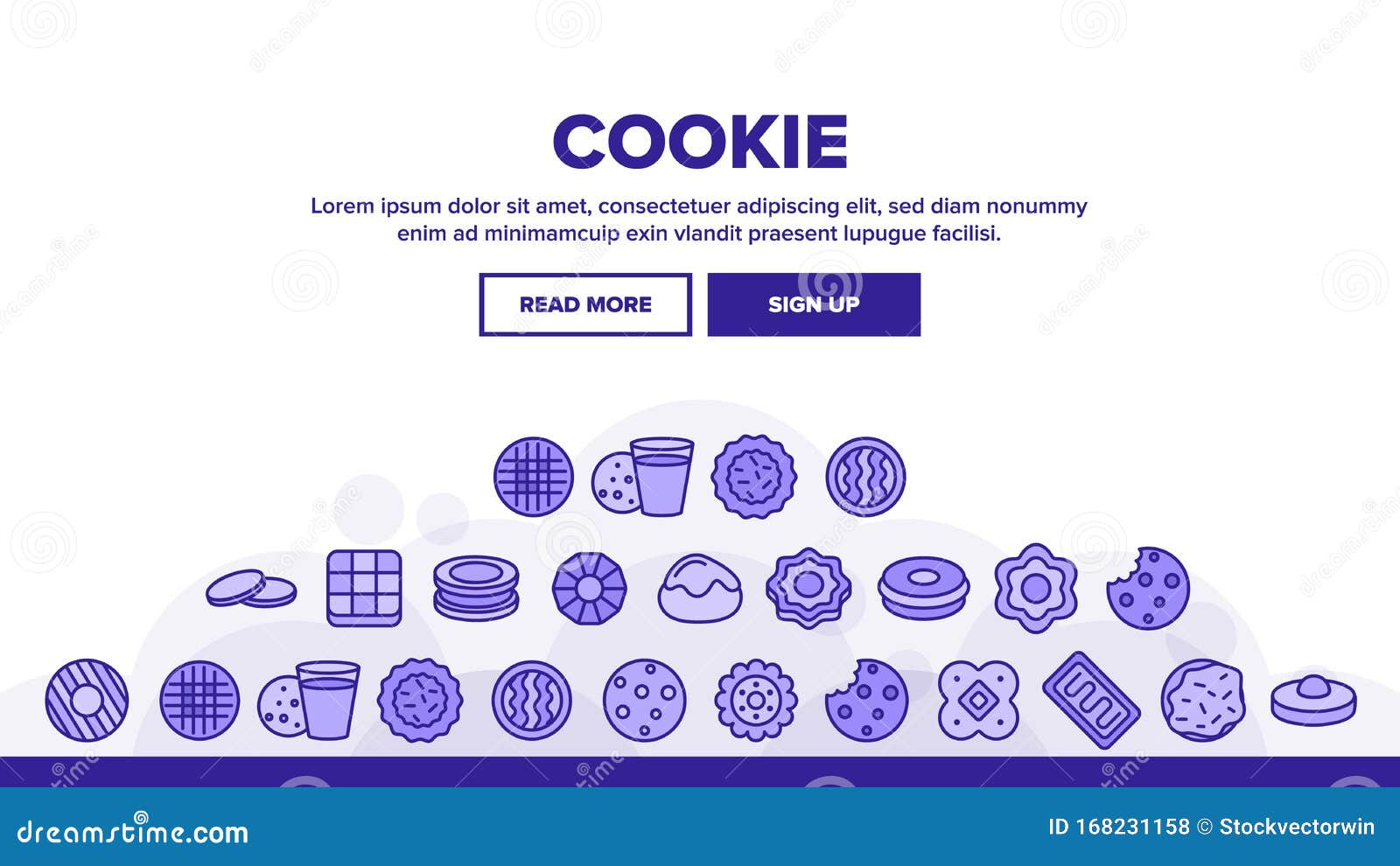 Cookie Baked Dessert Landing Header Vector 向量例证 - 插画 包括有 æ›²å¥‡é¥¼, æœ ...