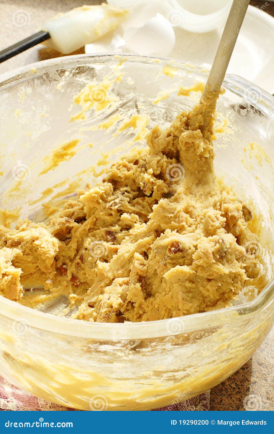 Cookie batter stock photo. Image of cookie, dough, pecan - 19290200