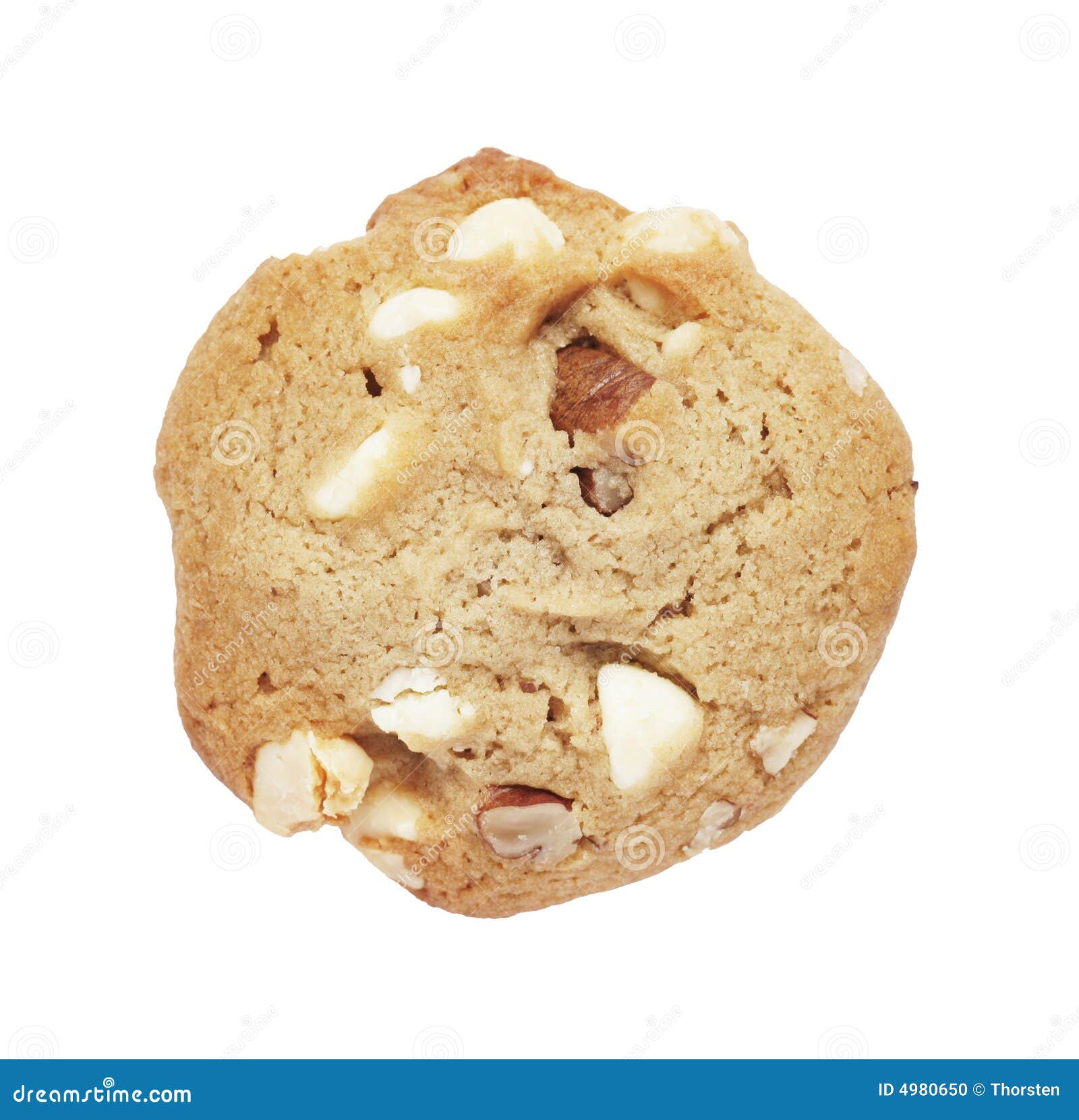 Cookie Biscuit with White Chocolate and Nuts Stock Photo - Image of ...
