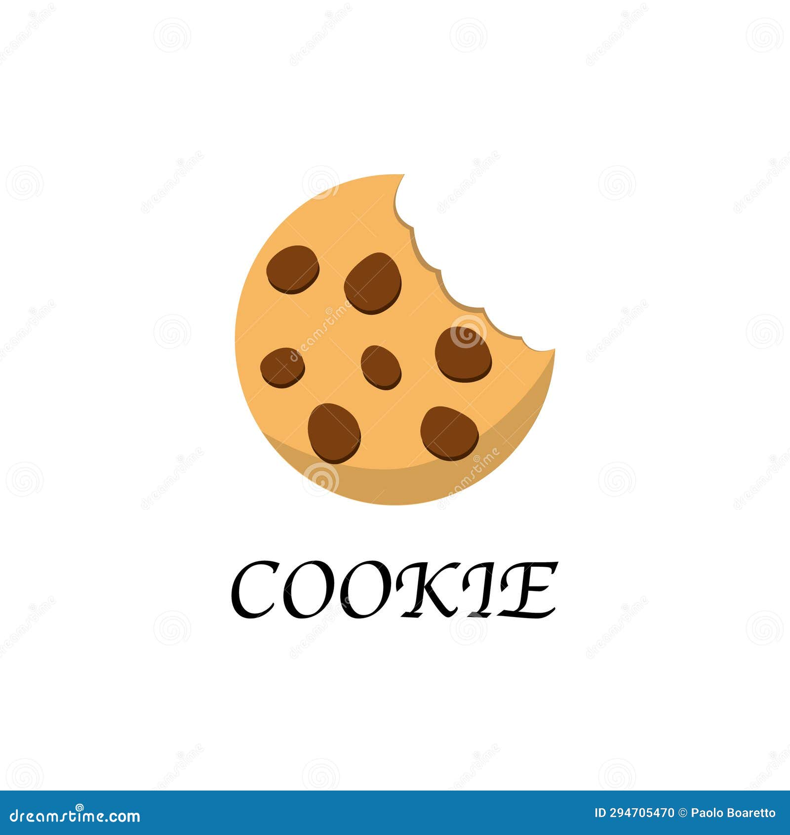 Cookie Cartoon Vector. Logo Design Stock Vector - Illustration of text ...