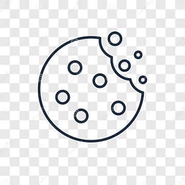 Cookie Concept Vector Linear Icon Isolated on Transparent Background ...