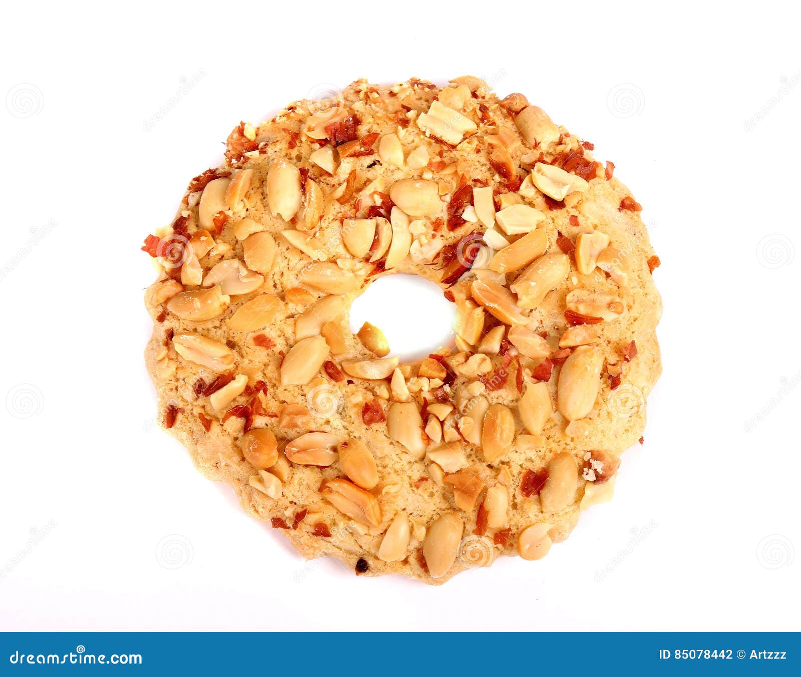 Cookie Covered With Glaze Made In A Form Of Number Eight With Sring ...