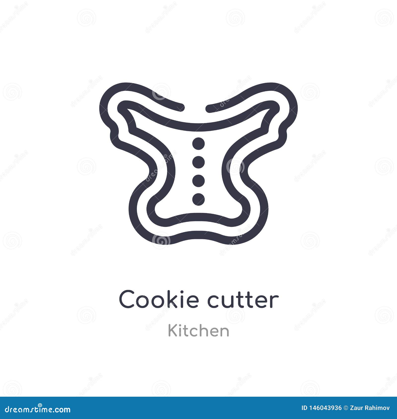 Cookie Cutter Outline Icon. Isolated Line Vector Illustration from ...