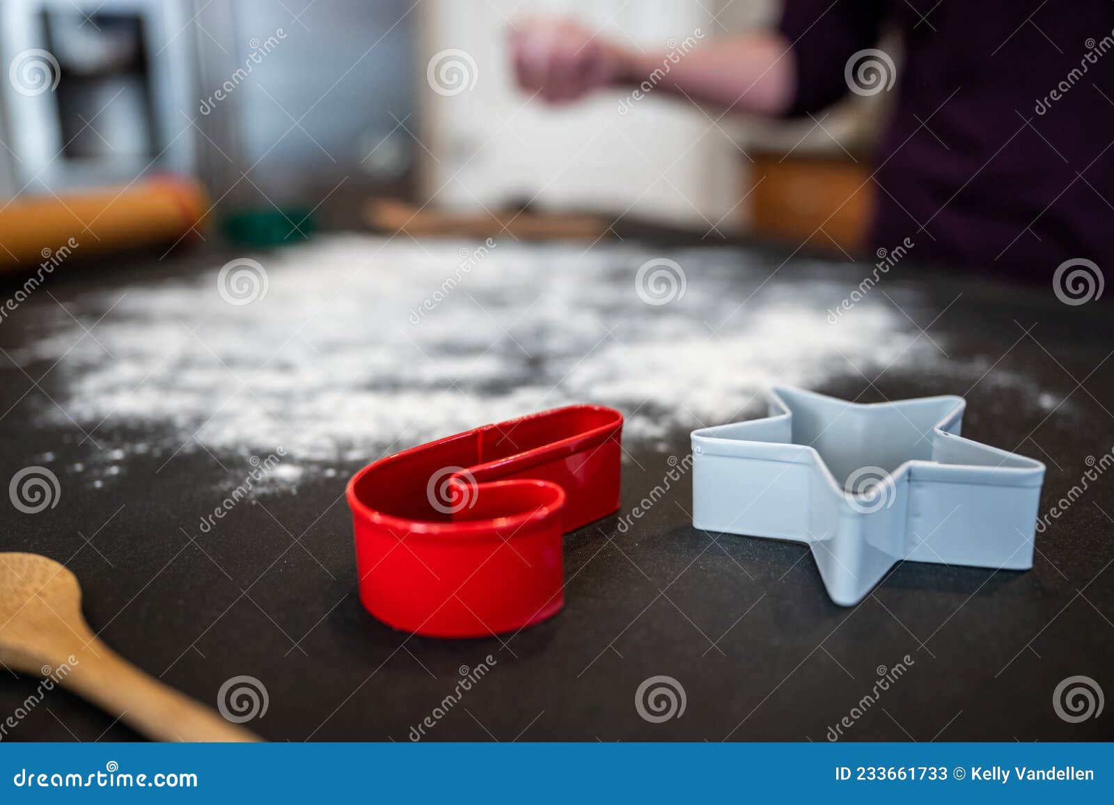 Cookie Cutters in Front of Floured Surface Stock Image - Image of ...