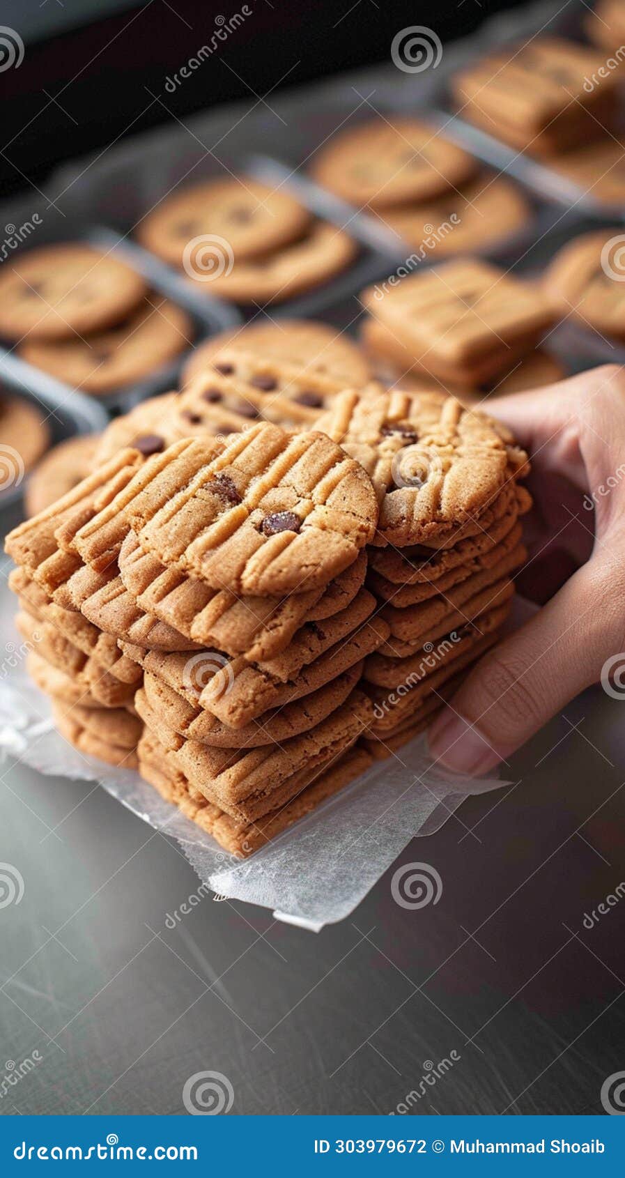 Cookie Display Sweet Cookies Neatly Packed in a Plastic Packet Stock ...