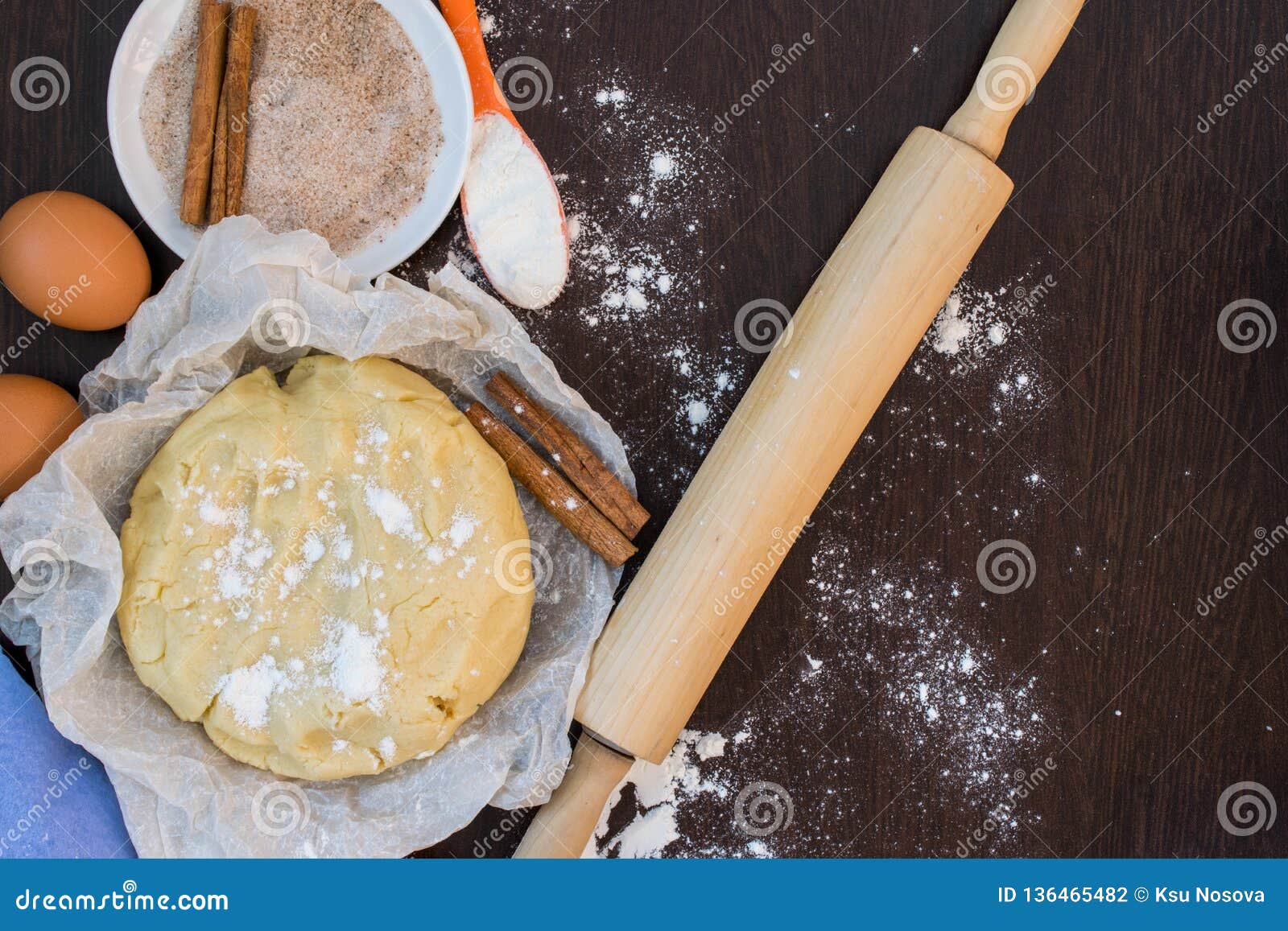 Cookie Dough Preparation. Ingredients for Cookies Stock Photo - Image ...
