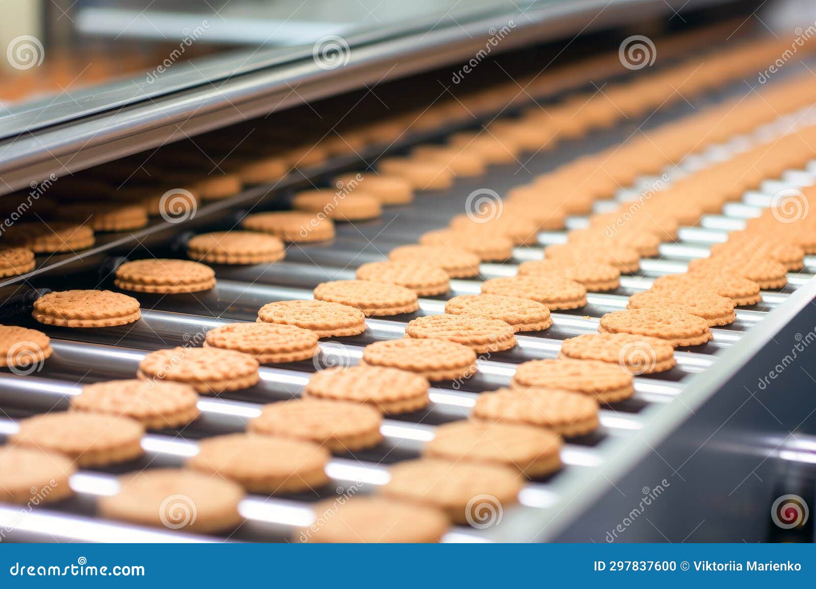 Cookie Fabrication on a High-tech Production Line Stock Illustration ...