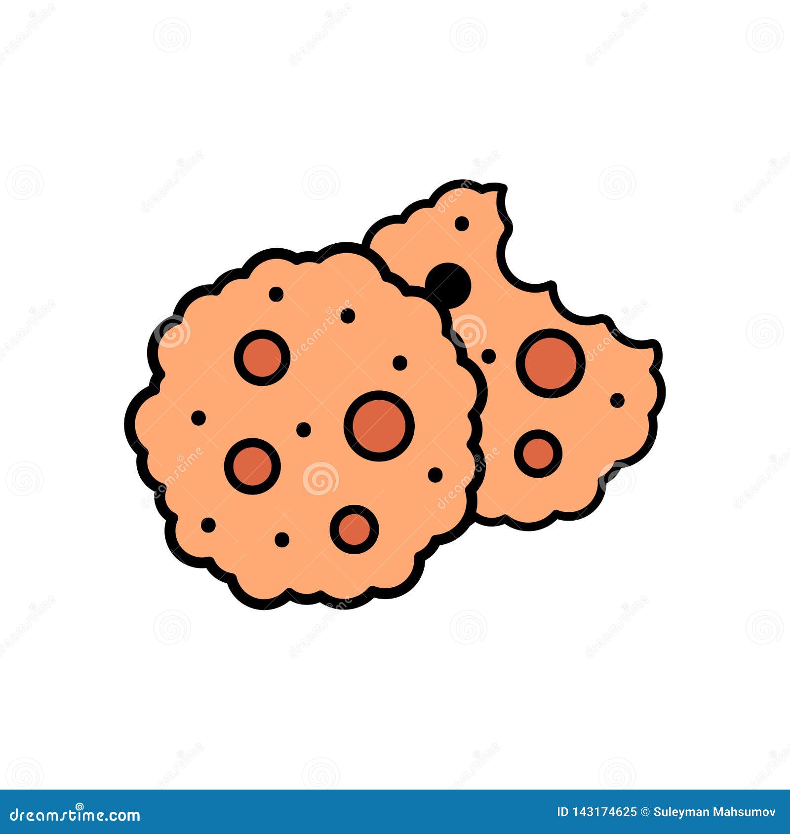 Cookie Flat Vector Icon Sign Symbol Stock Vector - Illustration of ...