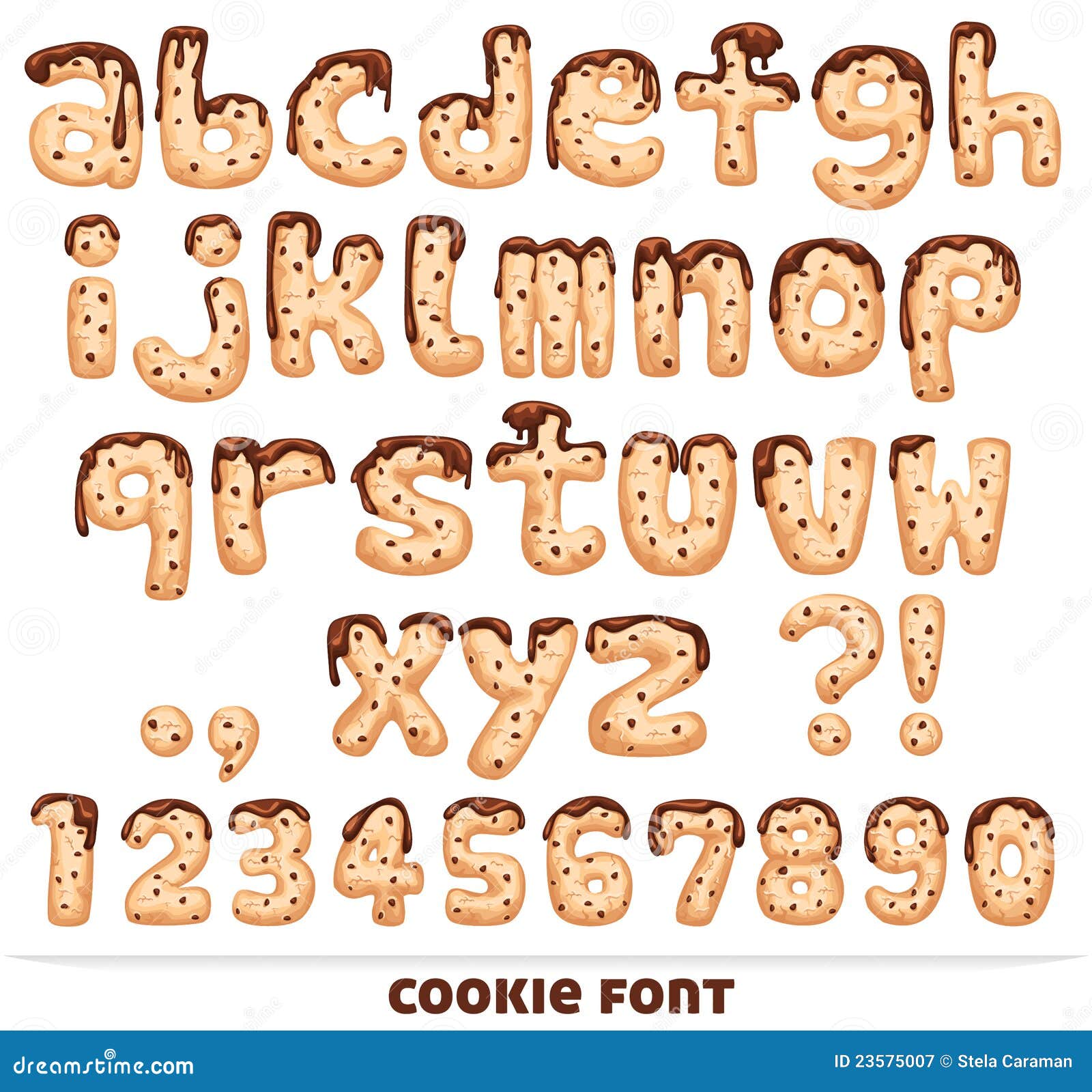 Cookie font stock vector. Illustration of british, drip - 23575007