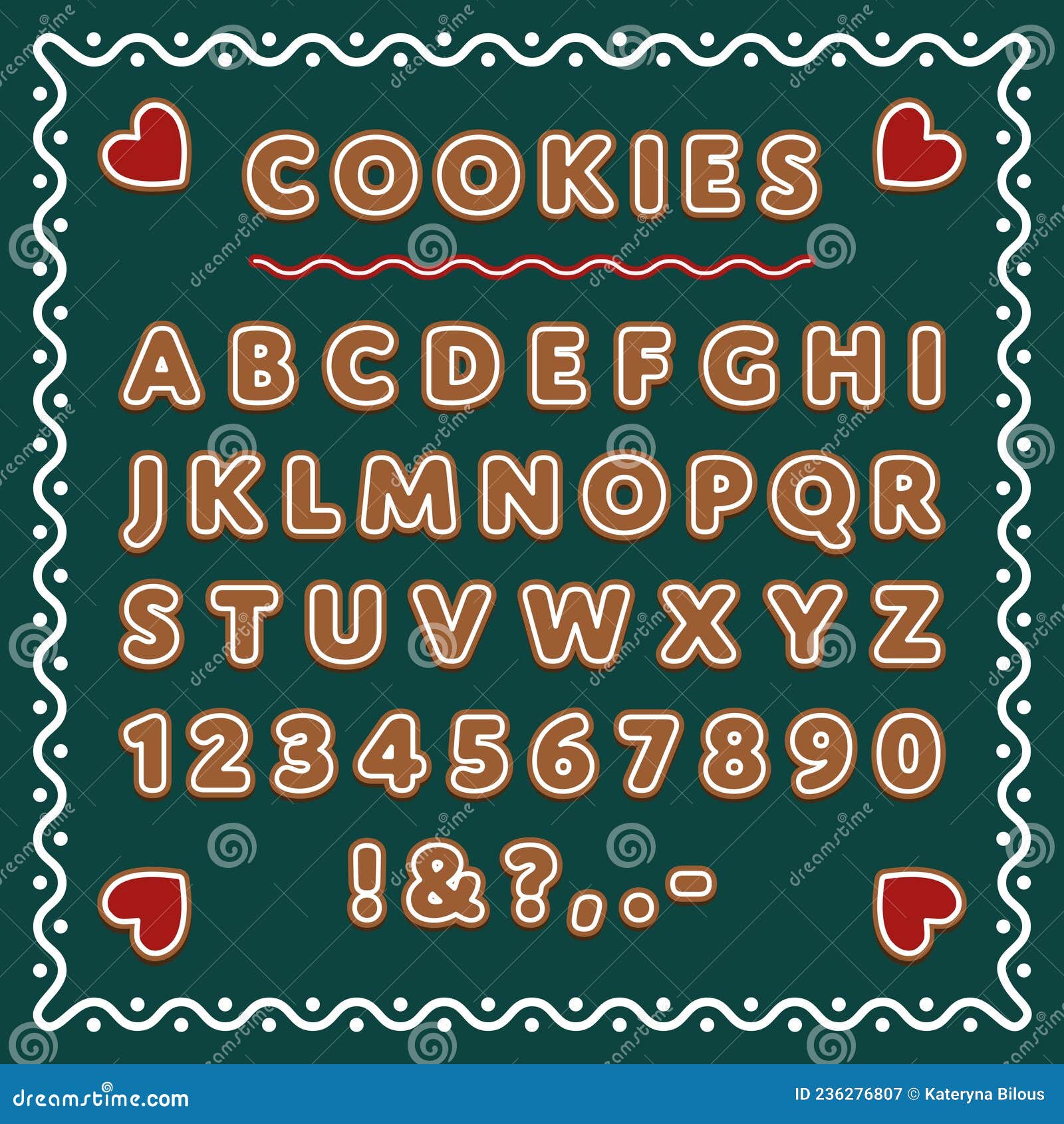 Christmas Gingerbread Cookie Alphabet Ð¡ookies Font Winter Holiday ...