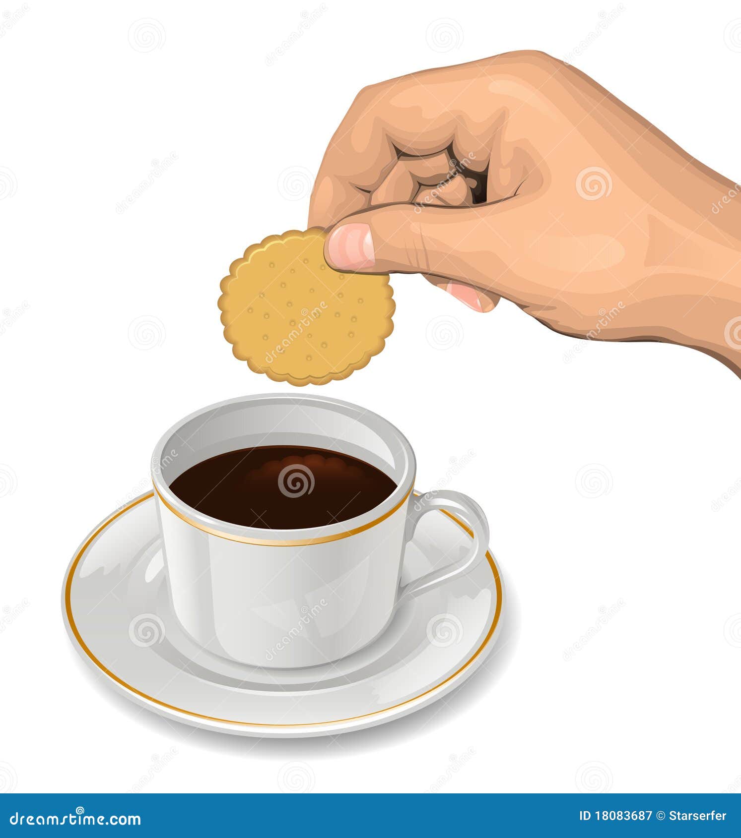 Cookie in hand stock vector. Illustration of crunchy - 18083687