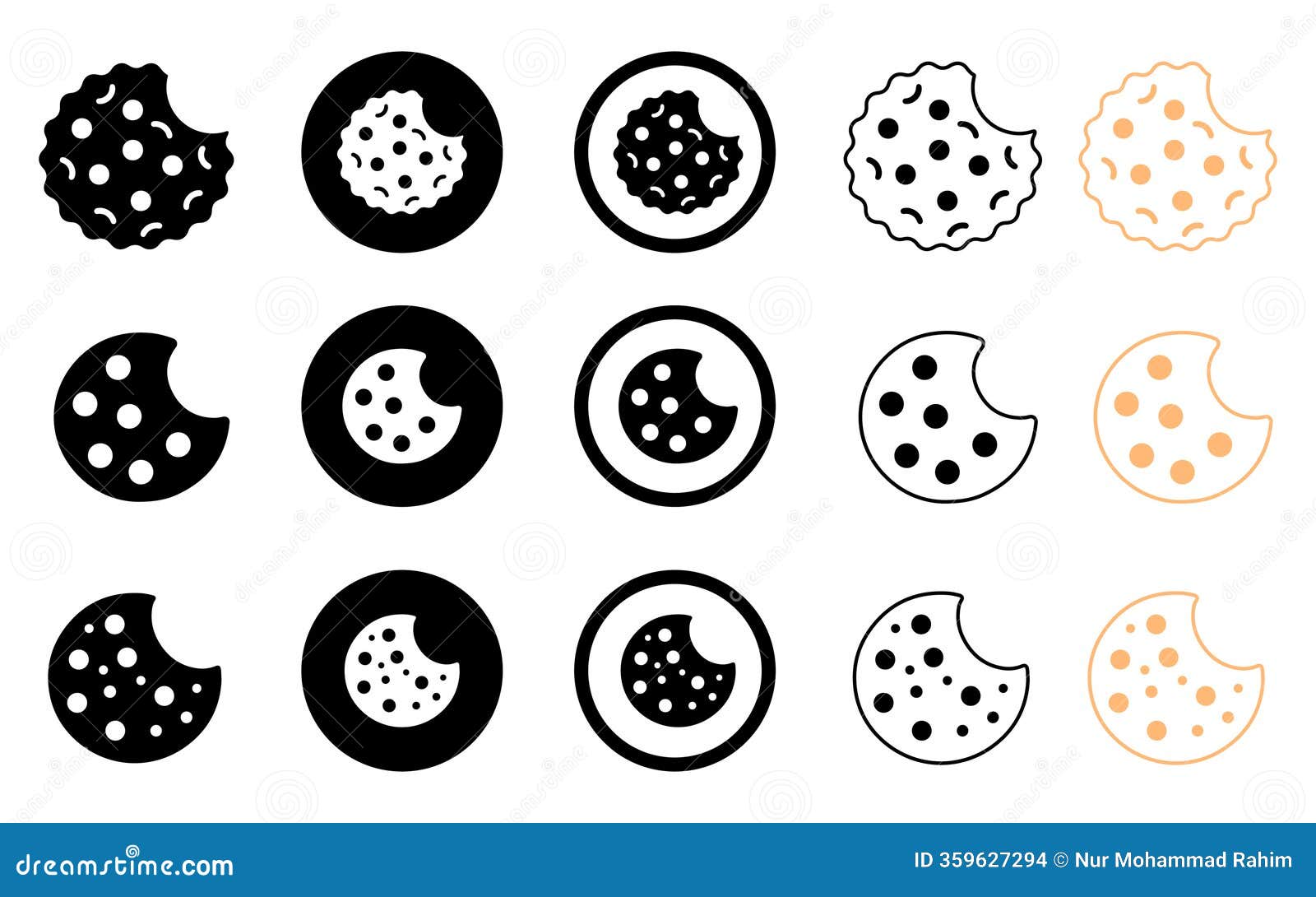 Cookie Icon Vector Set. Biscuit Symbol Icon Set Vector Stock ...