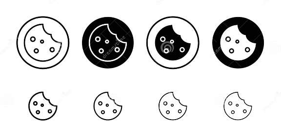 Cookie Icon Outline Vector for Web Ui Stock Illustration - Illustration ...