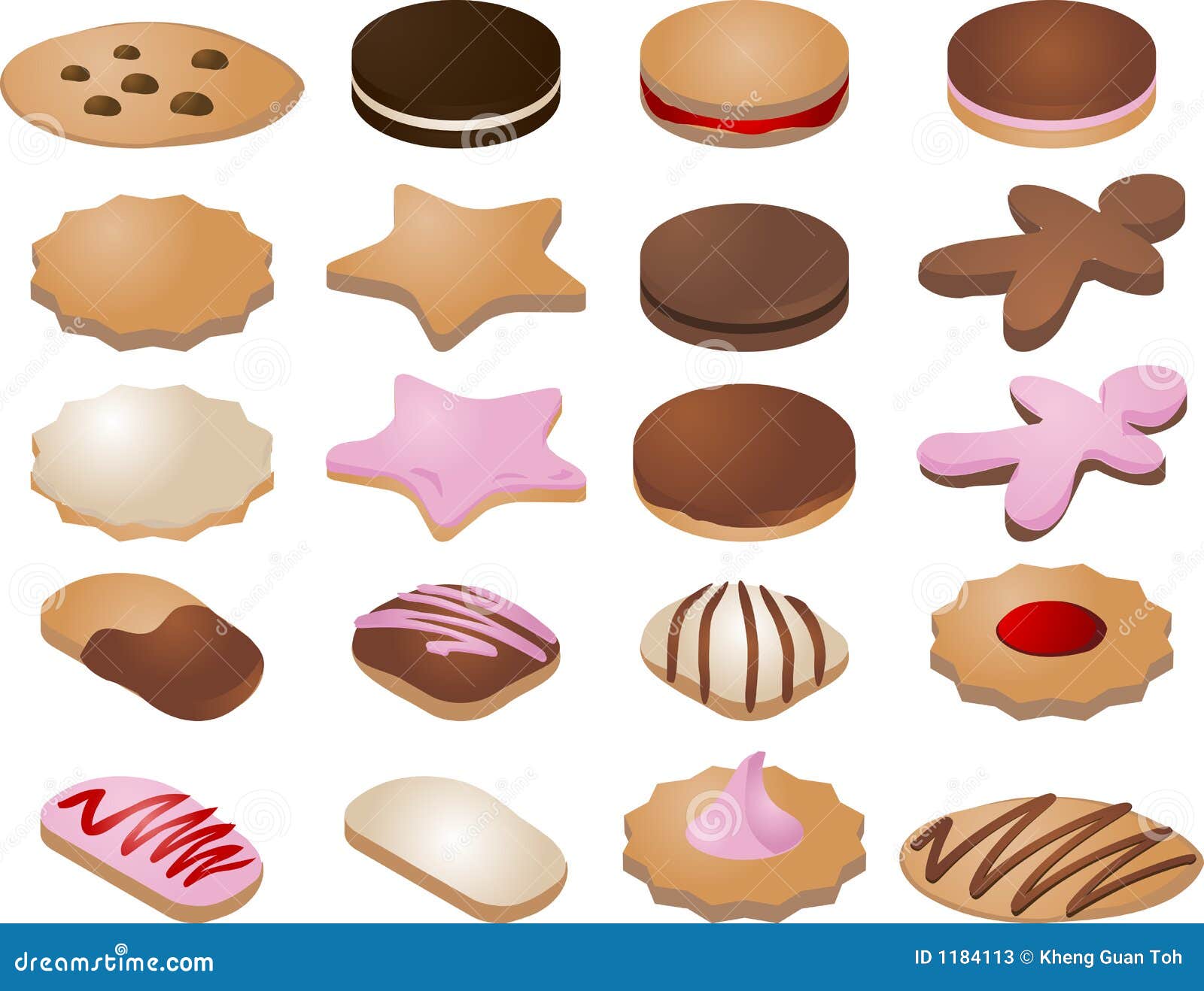 Cookie icons stock vector. Illustration of baked, clip - 1184113