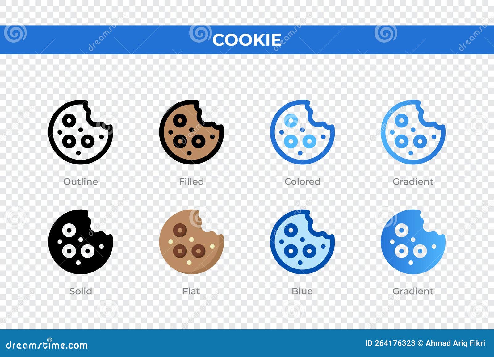 Cookie Icons in Different Style. Cookie Icons Set. Holiday Symbol ...