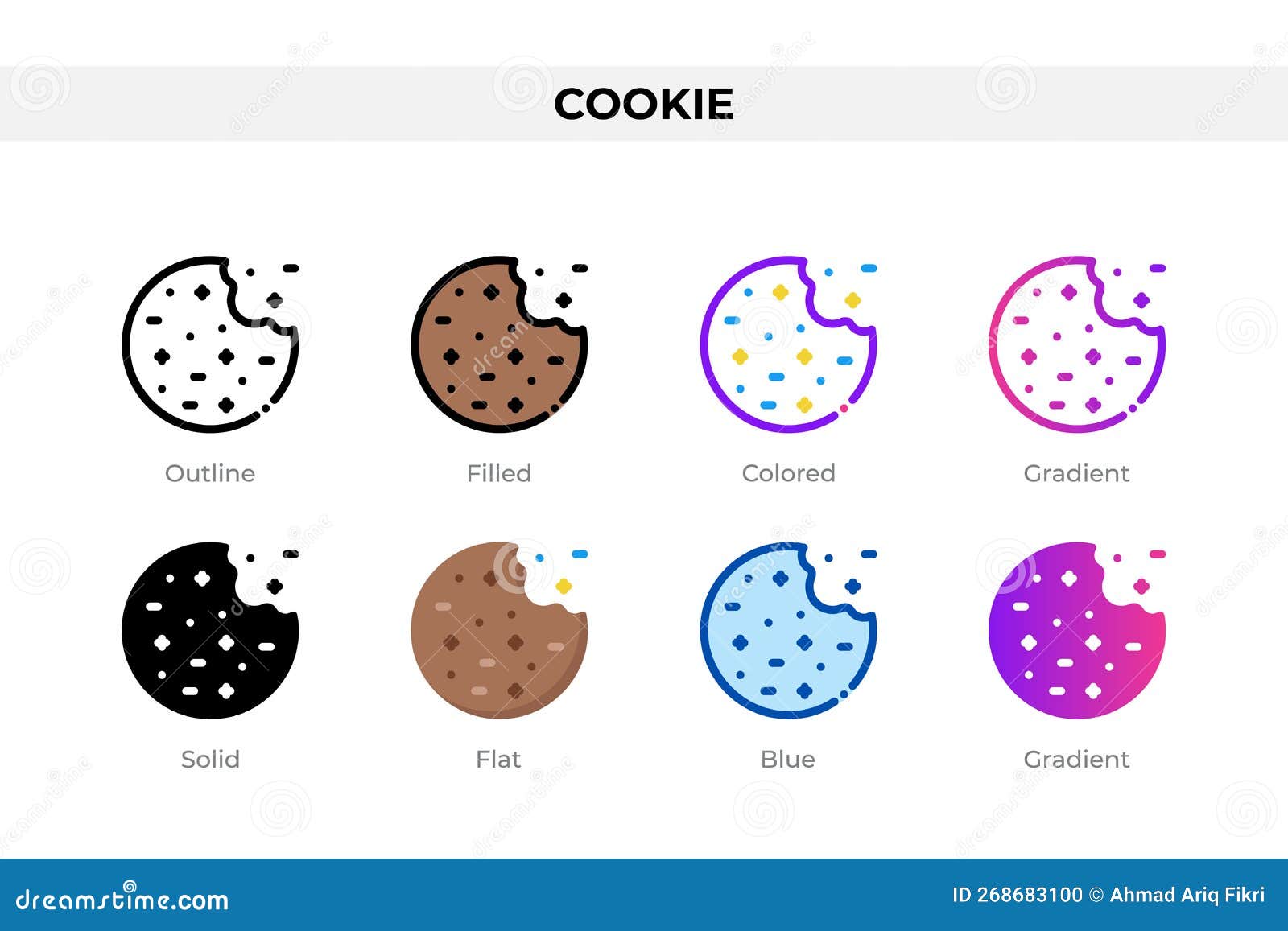 Cookie Icons in Different Style. Cookie Icons Set. Holiday Symbol ...
