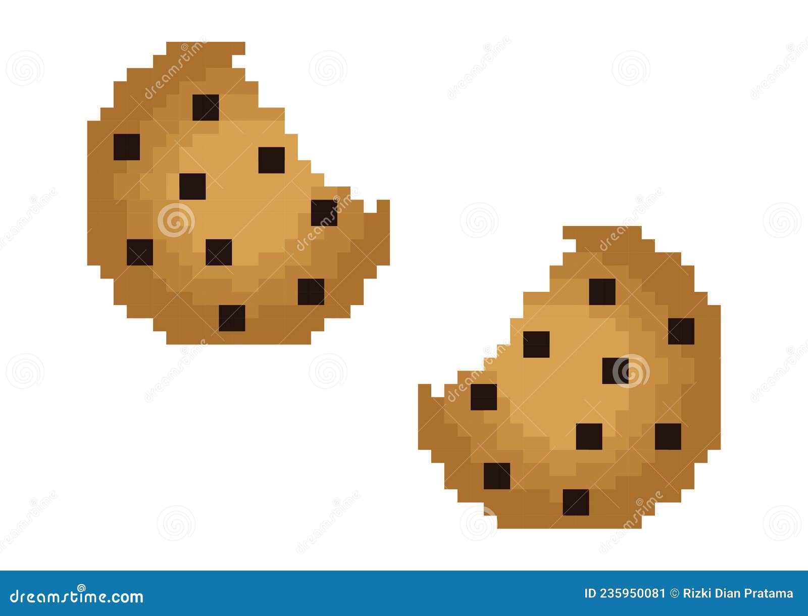 Cookie Illustration with Pixel Theme Stock Vector - Illustration of ...