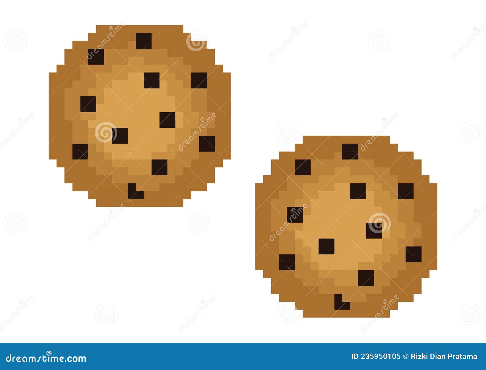 Cookie Illustration with Pixel Theme Stock Vector - Illustration of ...