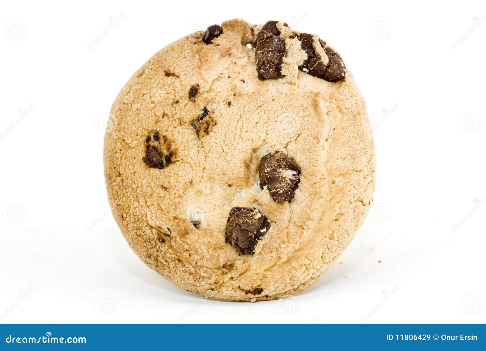 Cookie on Isolated White Background Stock Image - Image of large, chip ...