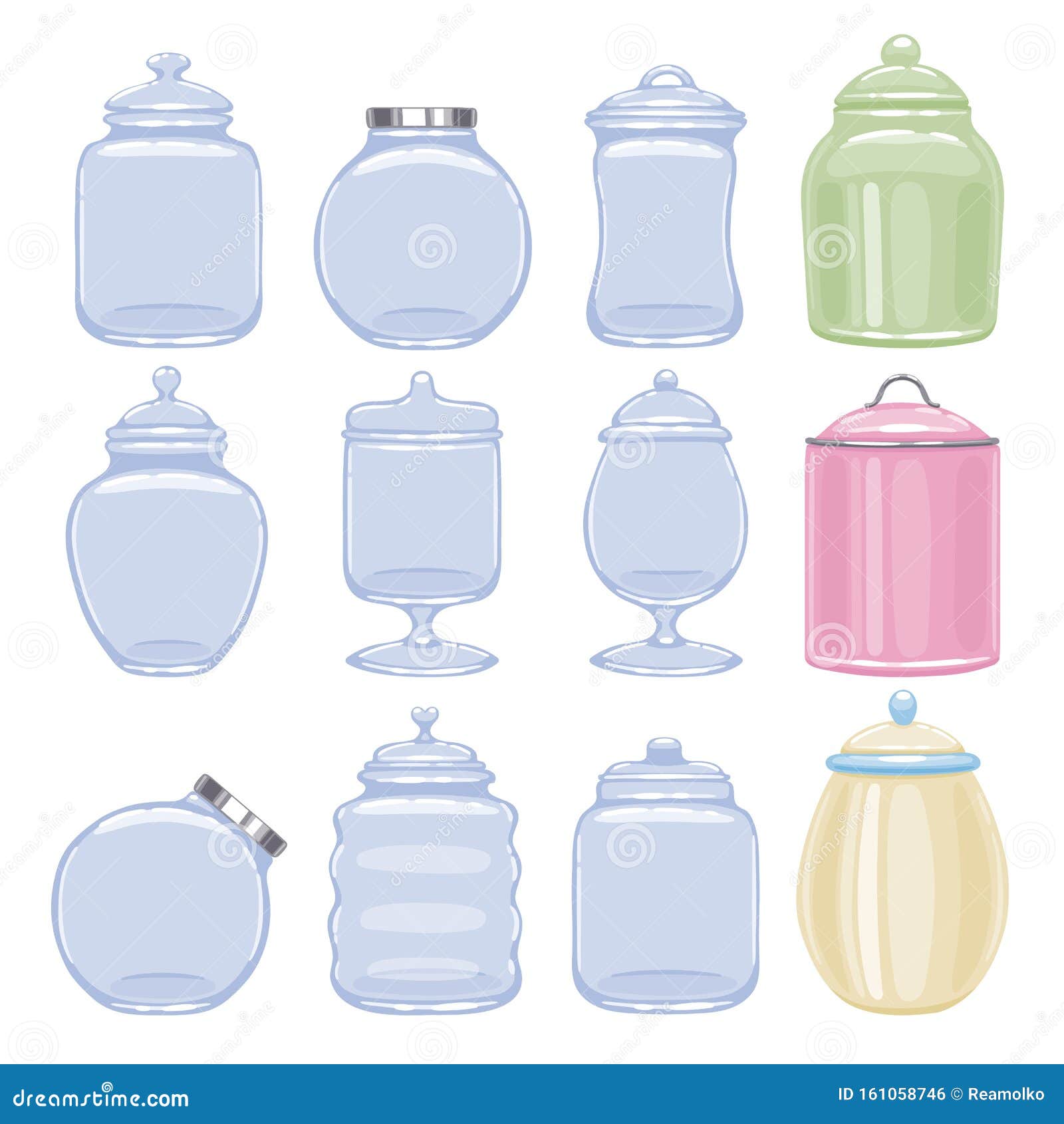 Cookie Jars Set Vector Illustration. Stock Vector - Illustration of ...