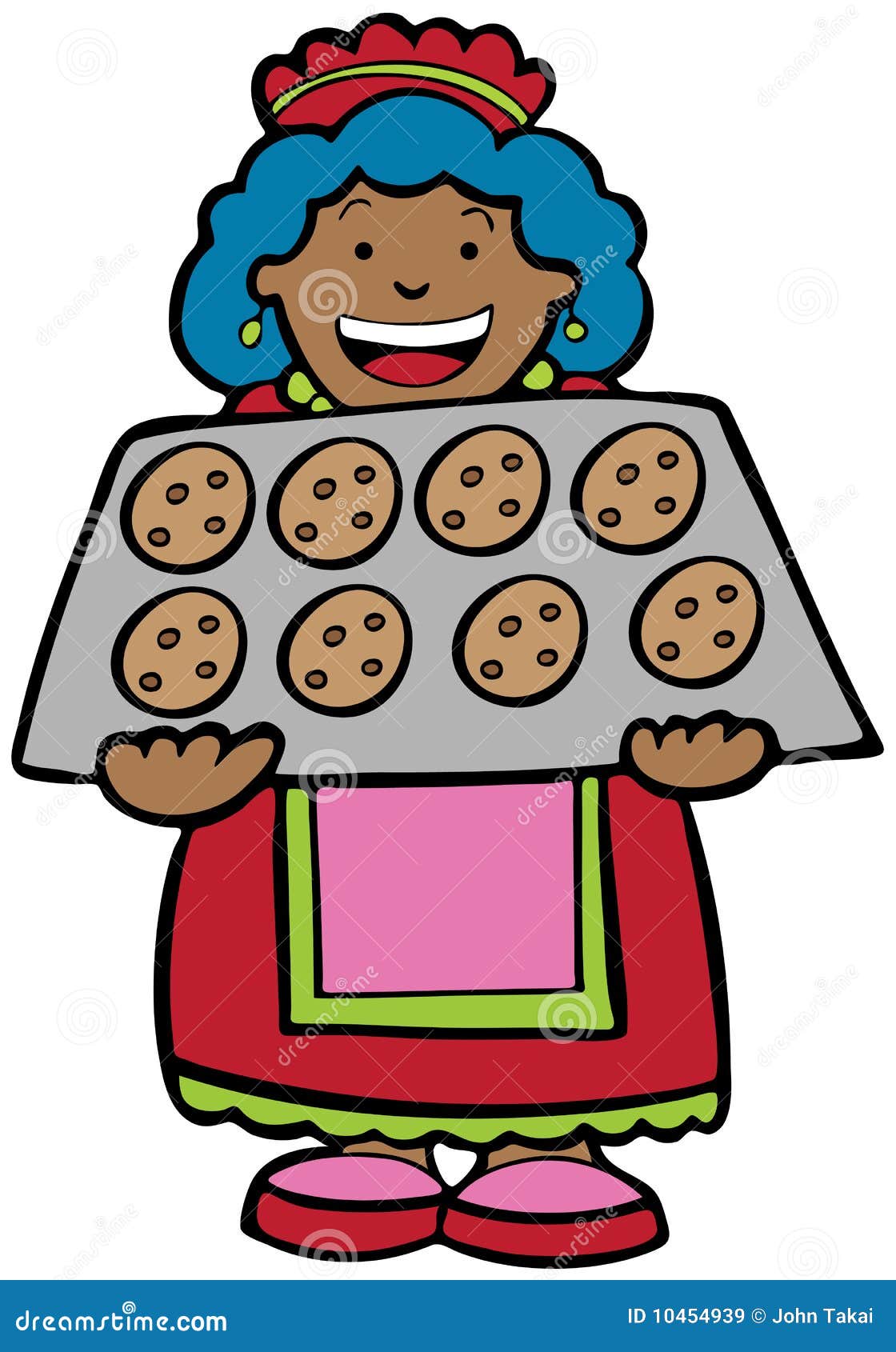 Cookie Lady stock vector. Illustration of white, freshly - 10454939